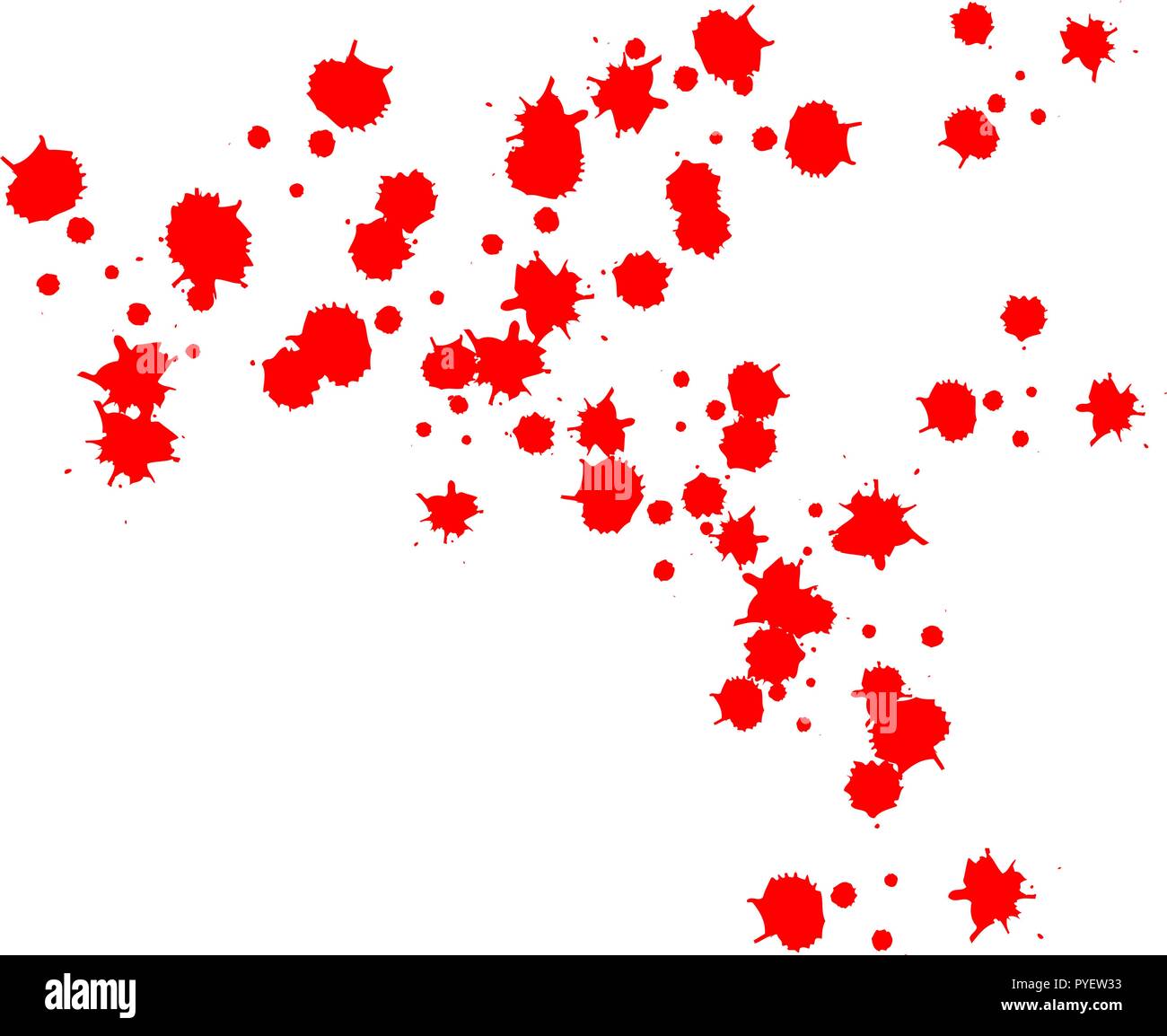 drops of blood. vector. red blood splashes, drops and trail Isolated on ...