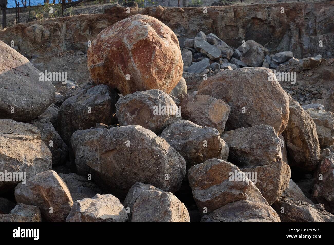pile of rock at construction site Stock Photo - Alamy