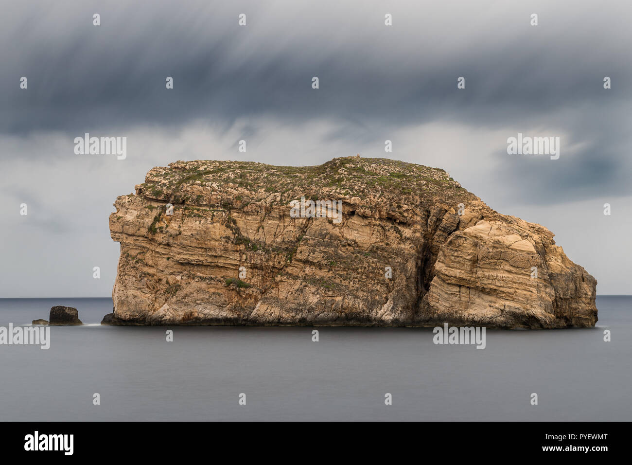 Fungus Rock, on the coast of Gozo, Malta. Fungus Rock, colloquially ...