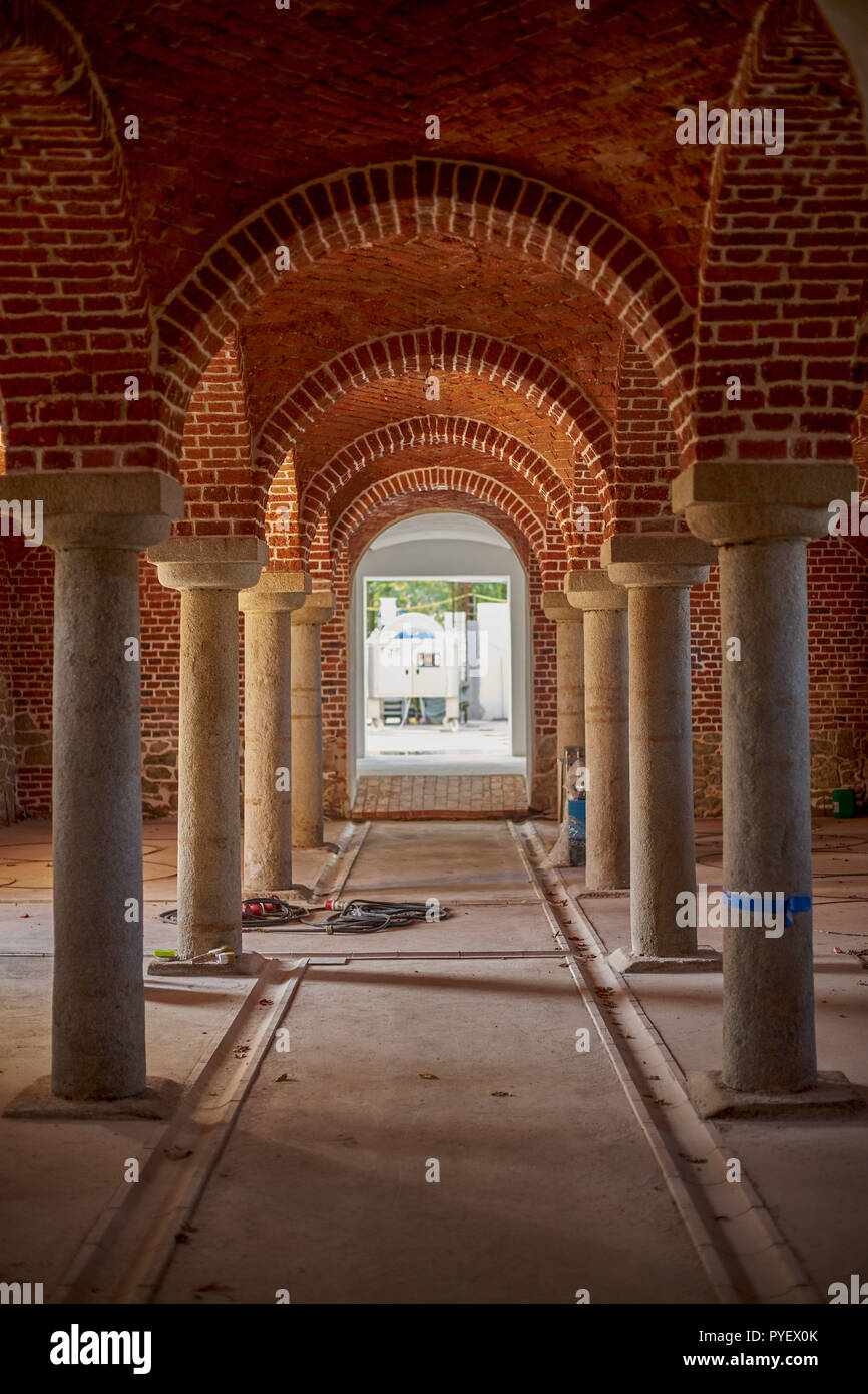 Former stable in the old farm made of stones and bricks Bagieniec lower ...