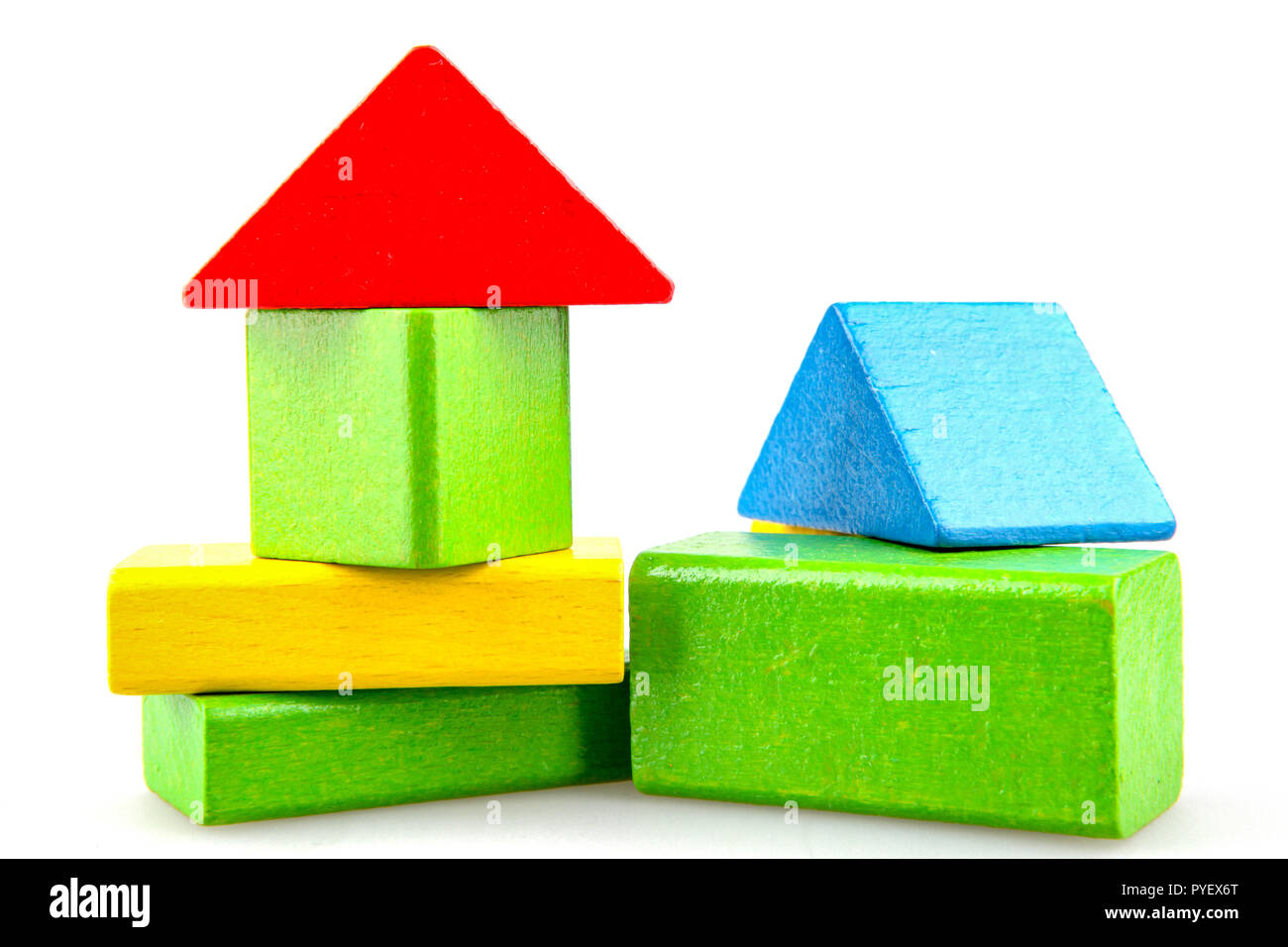 Children's wooden blocks for play Stock Photo - Alamy