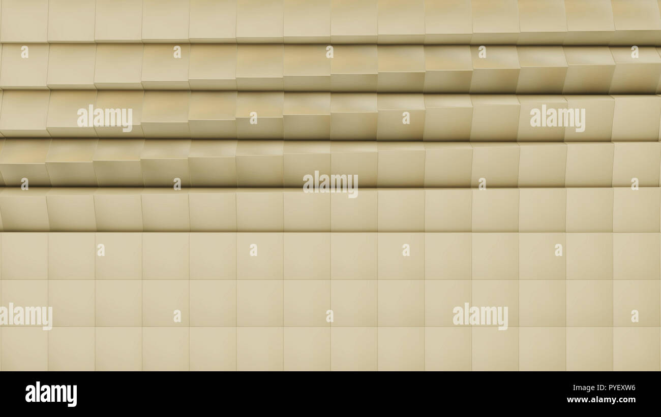 Modern abstract gold metal grid surface rotate wave of bright yellow ...