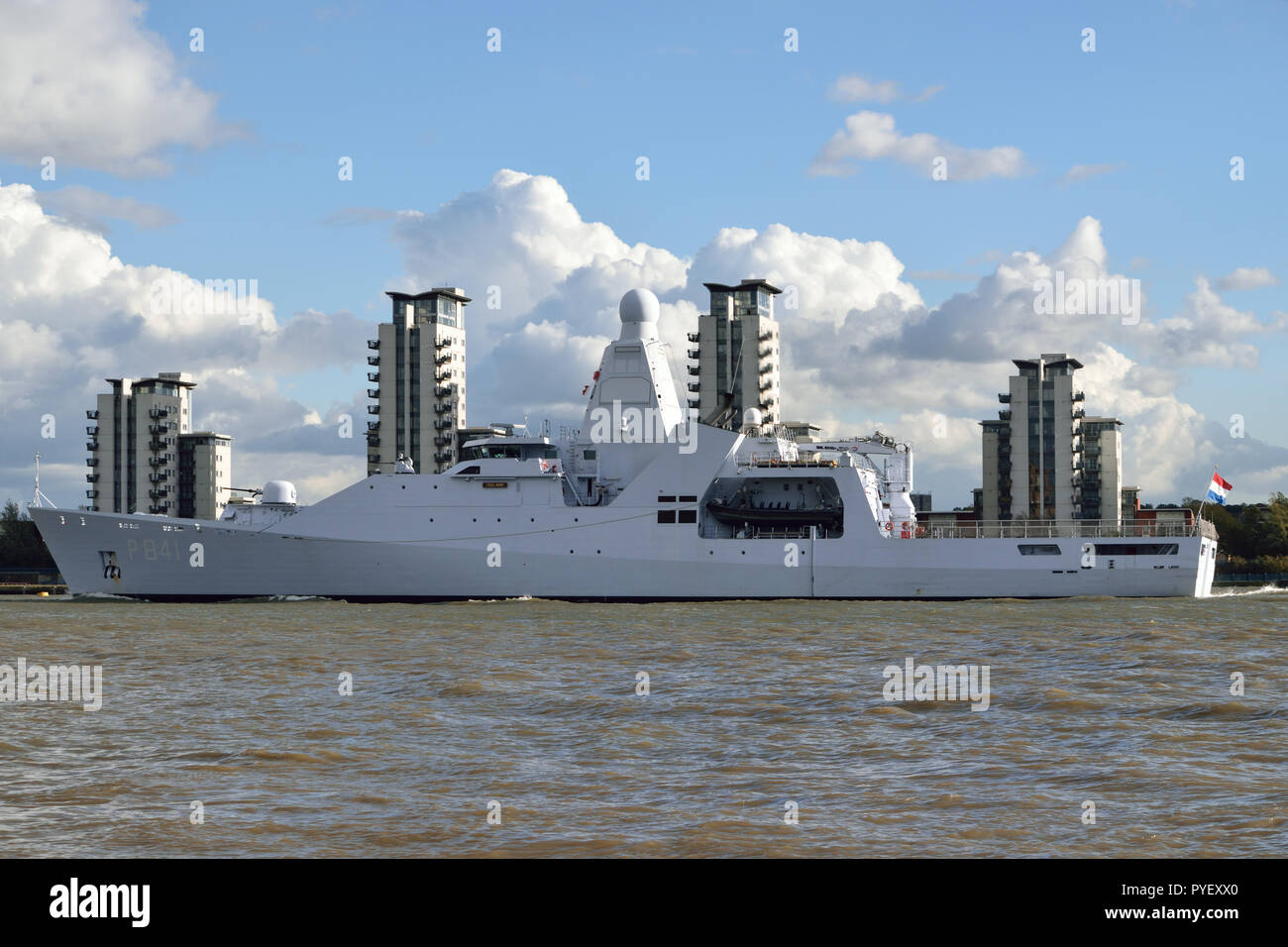 Royal Netherlands Navy Offshore Patrol Vessel HNLMS Zeeland departs the ...