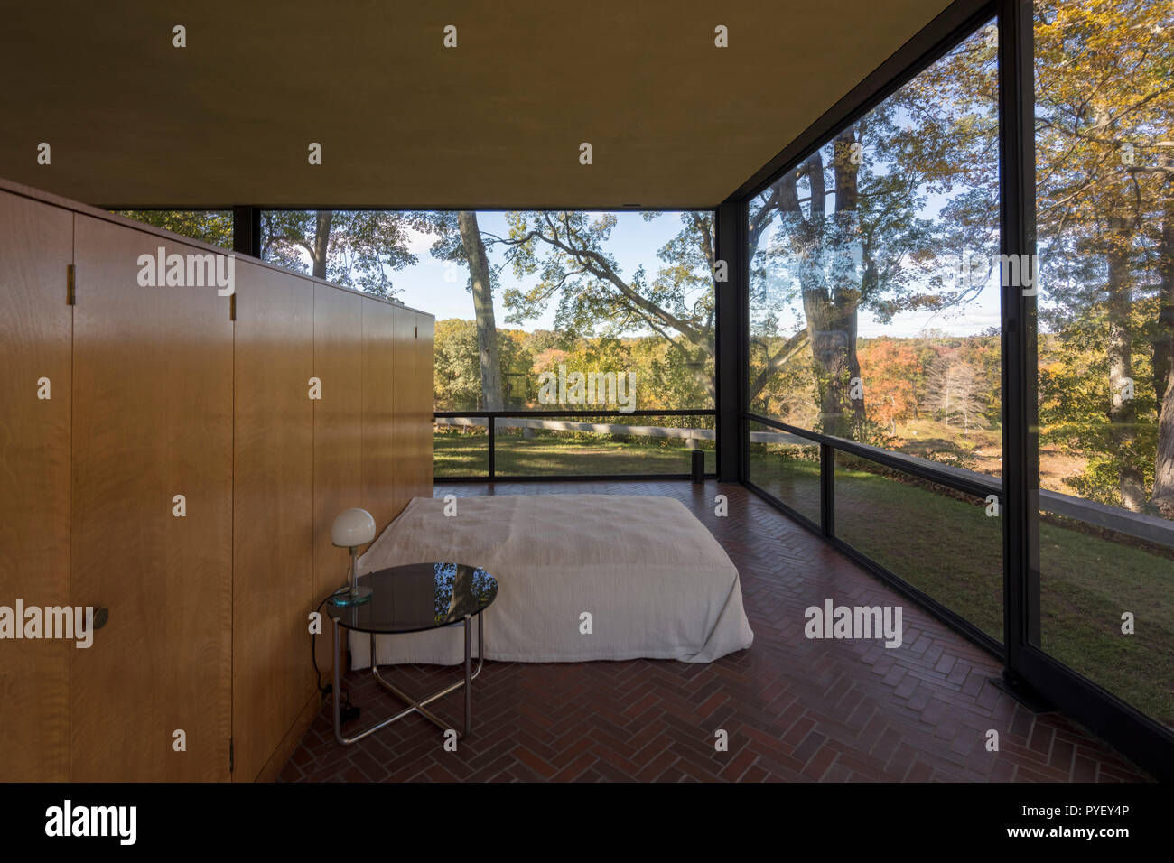 The Glass House, or Johnson house, built in 1949, is now a historic ...