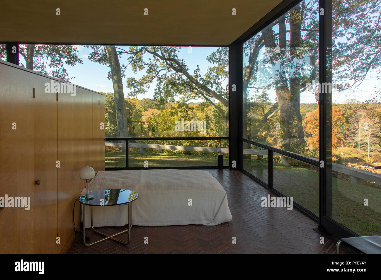 The Glass House, or Johnson house, built in 1949, is now a historic ...