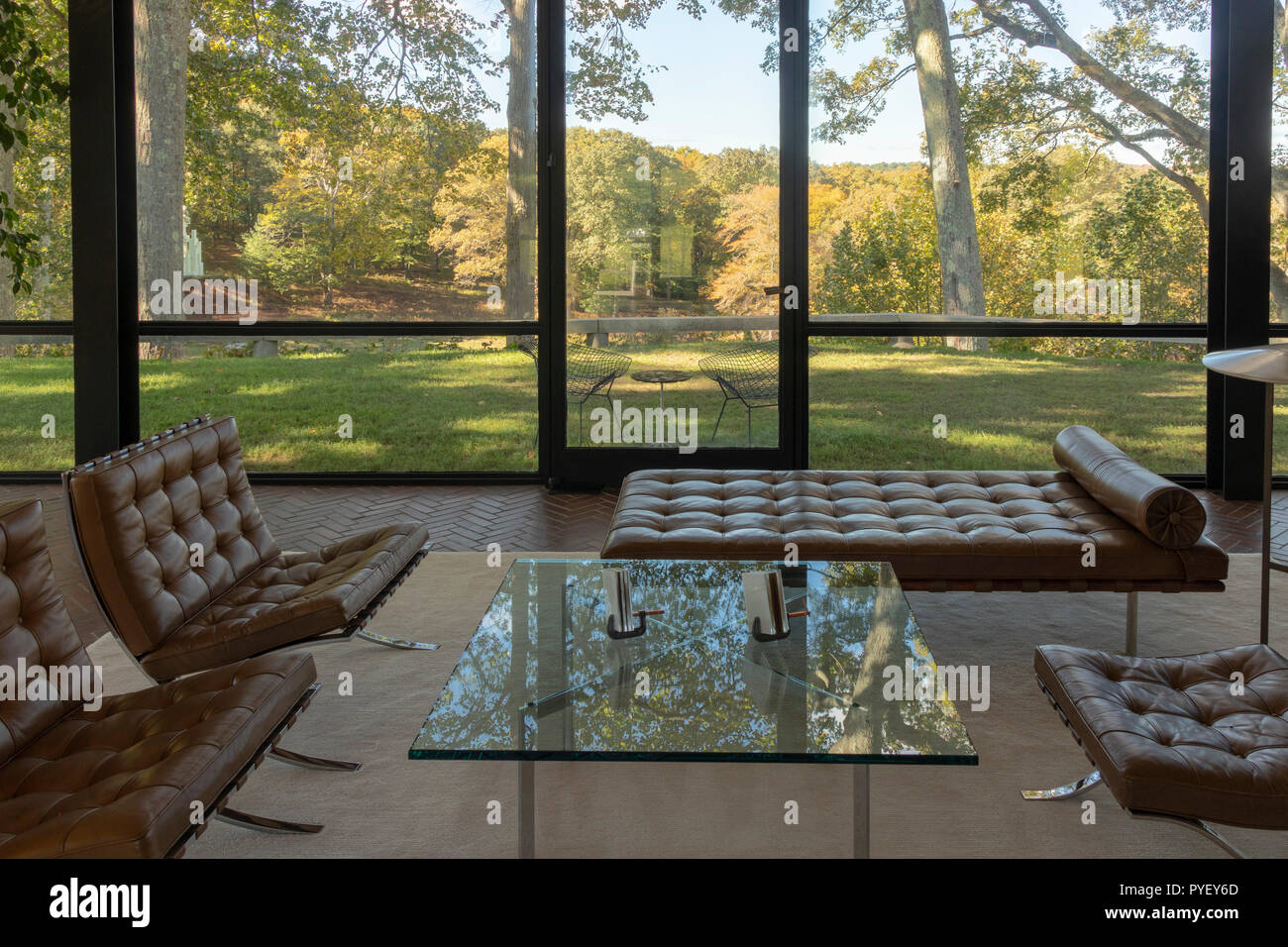 The Glass House, or Johnson house, built in 1949, is now a historic ...