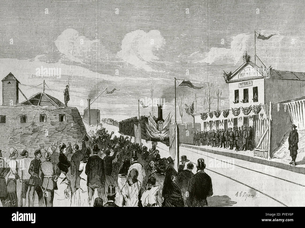 Spain, Basque Country, Alava province, Vitoria. Arrival of the first ...