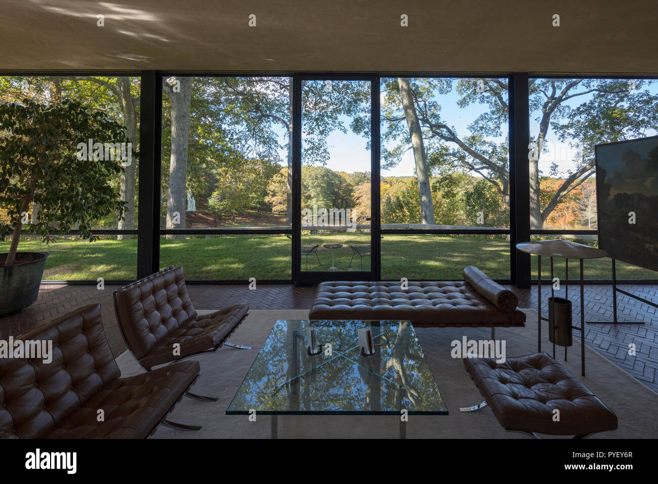 The Glass House, or Johnson house, built in 1949, is now a historic ...