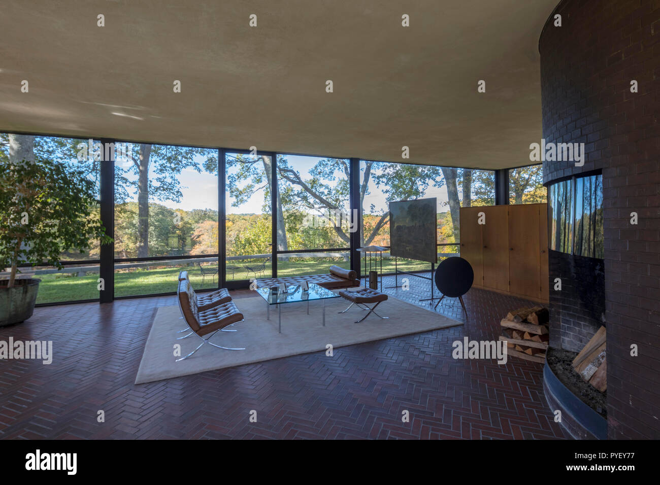The Glass House, or Johnson house, built in 1949, is now a historic ...