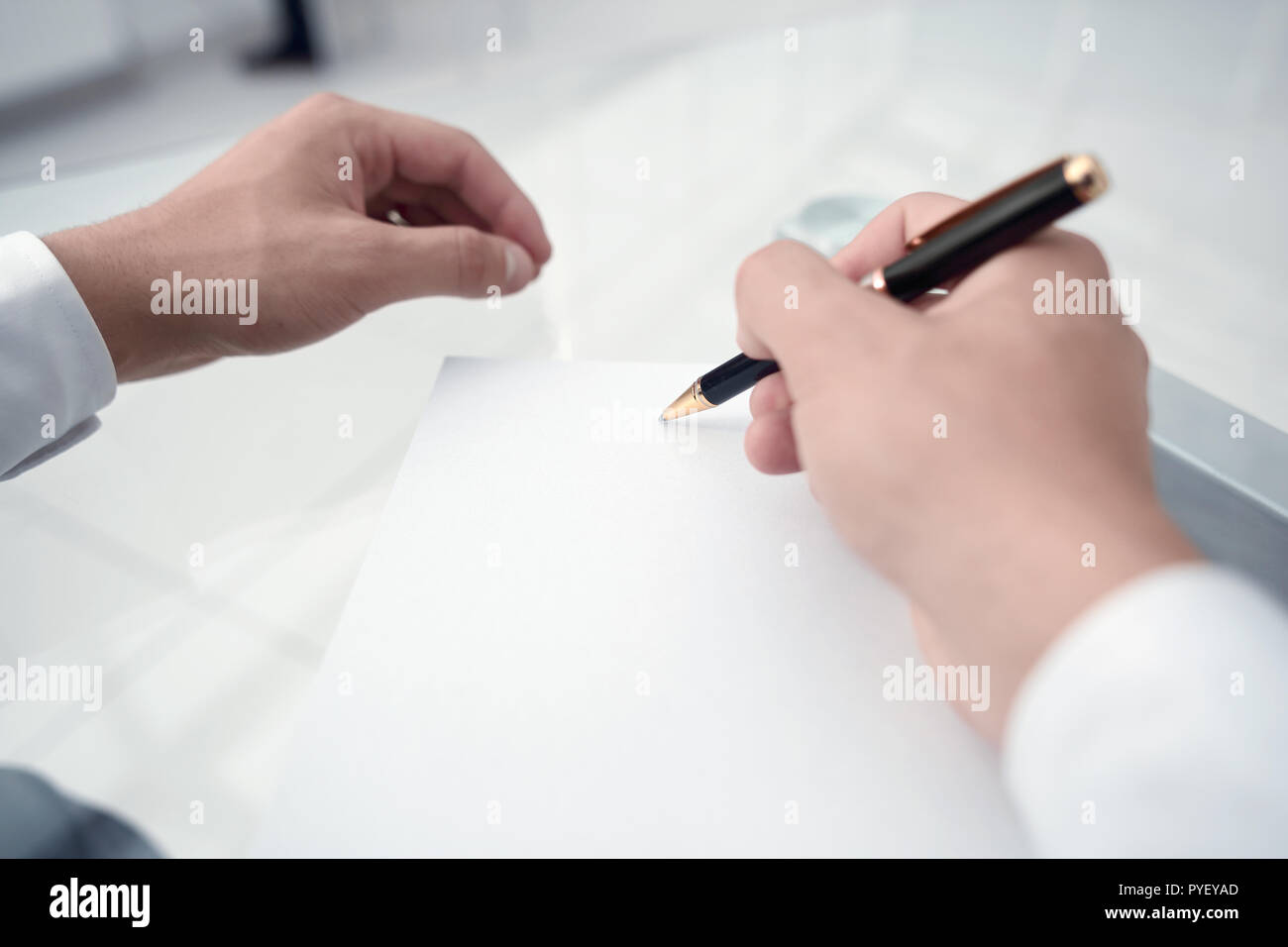 business background.businessman signing a document Stock Photo - Alamy