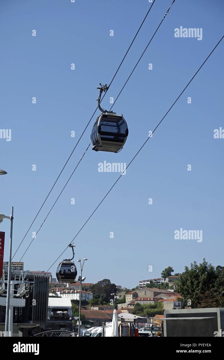 modern cable car on porto douro river Stock Photo - Alamy