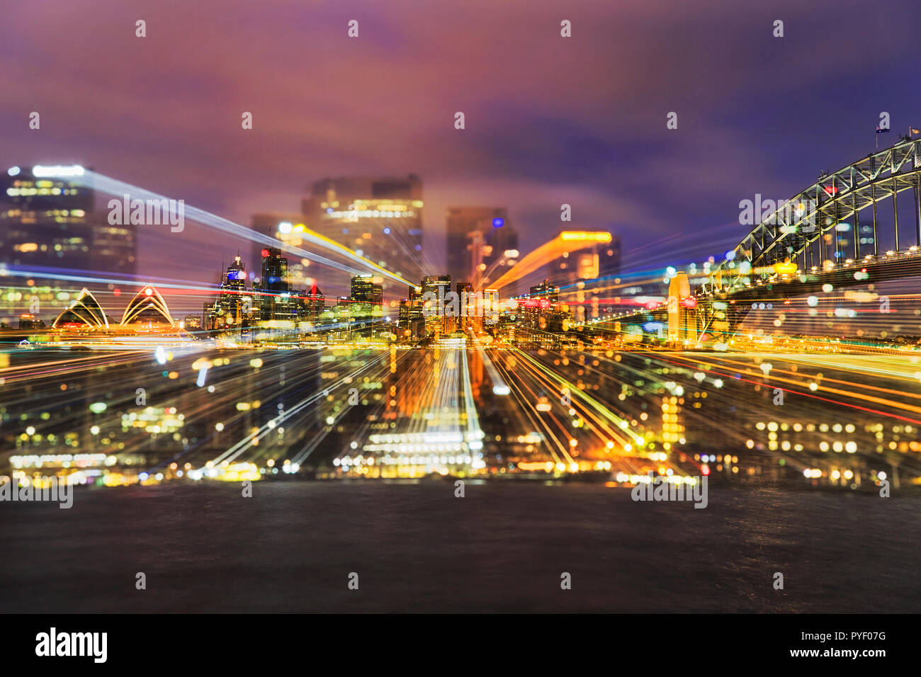 Optical lens effect during long exposure with brightly illuminated ...