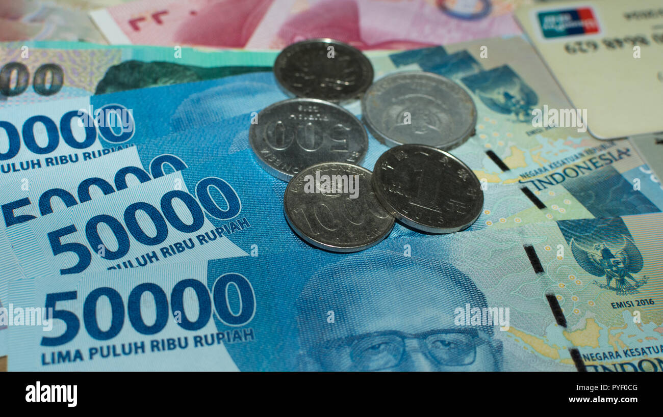 colorful Indonesia banknotes stacked Stock Photo - Alamy