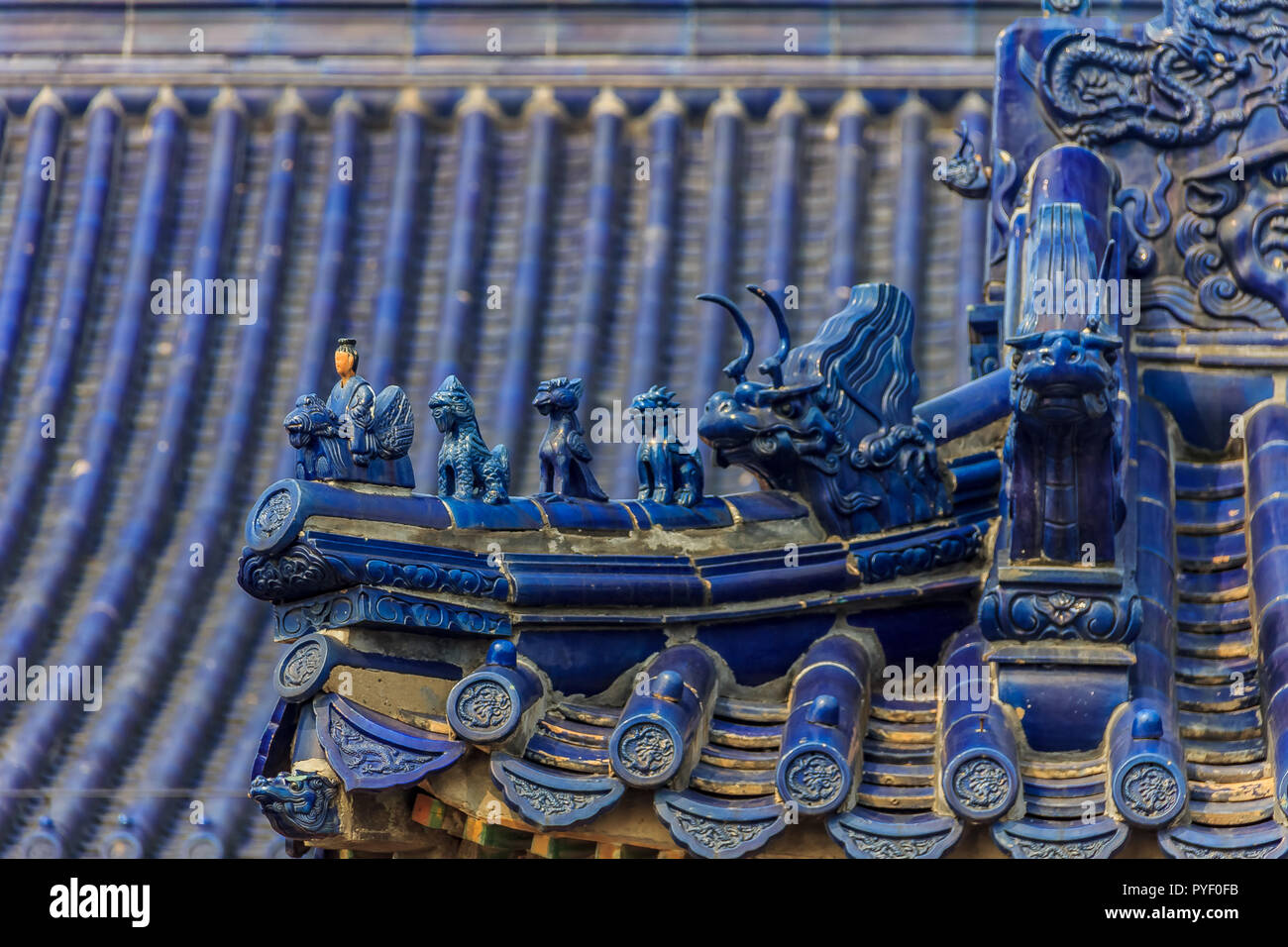 Chinese Imperial roof decoration: roof charms or roof figures on a ...