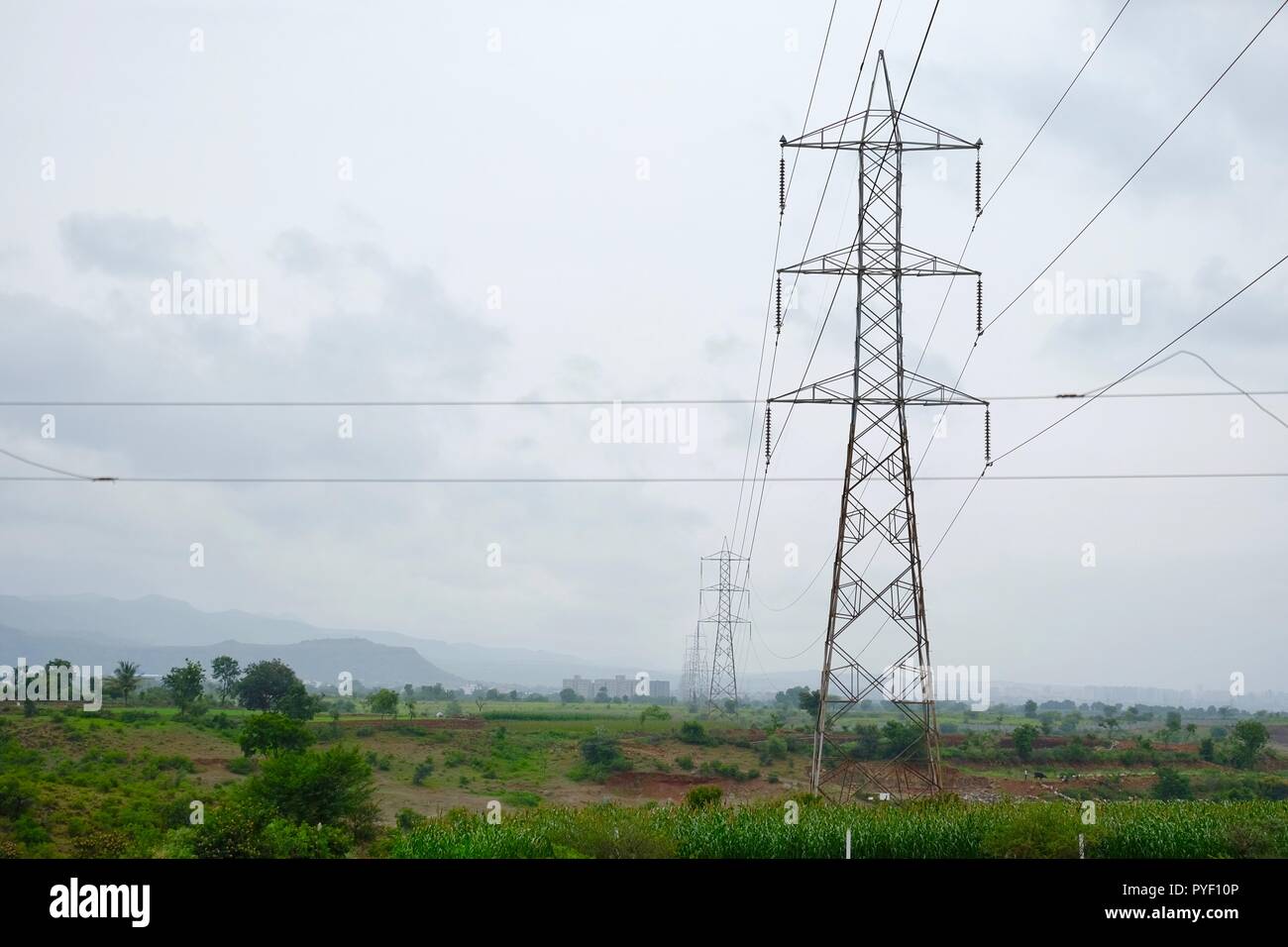 tall tower-like structure used for carrying electricity cables high ...