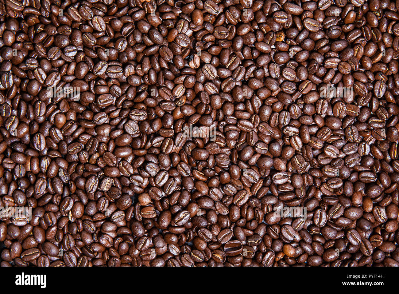 Horizontal background of roasted Colombian coffee beans Stock Photo - Alamy