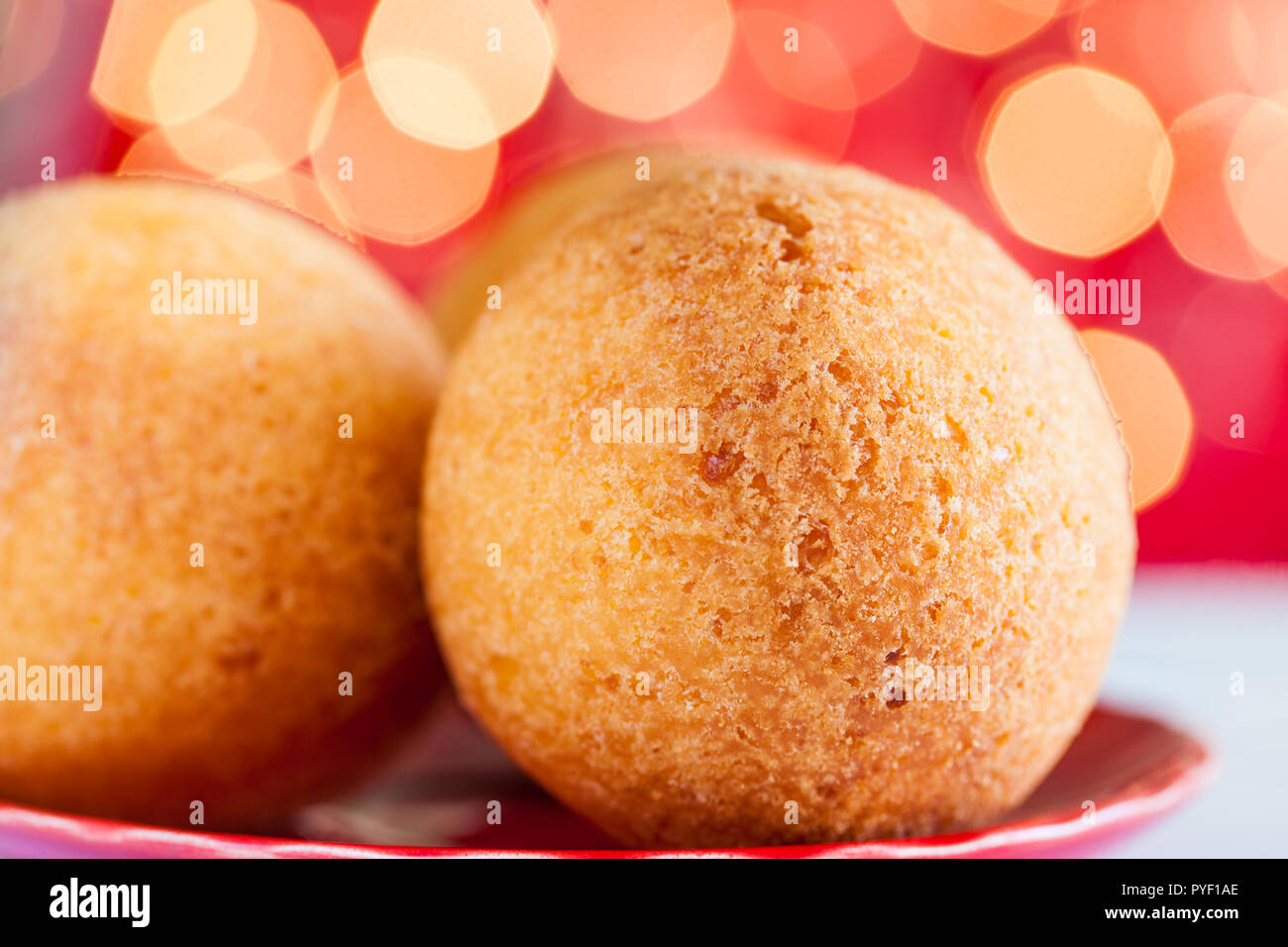 Traditional Colombian bunuelos (Deep Fried Cheese Bread) on christmas ...