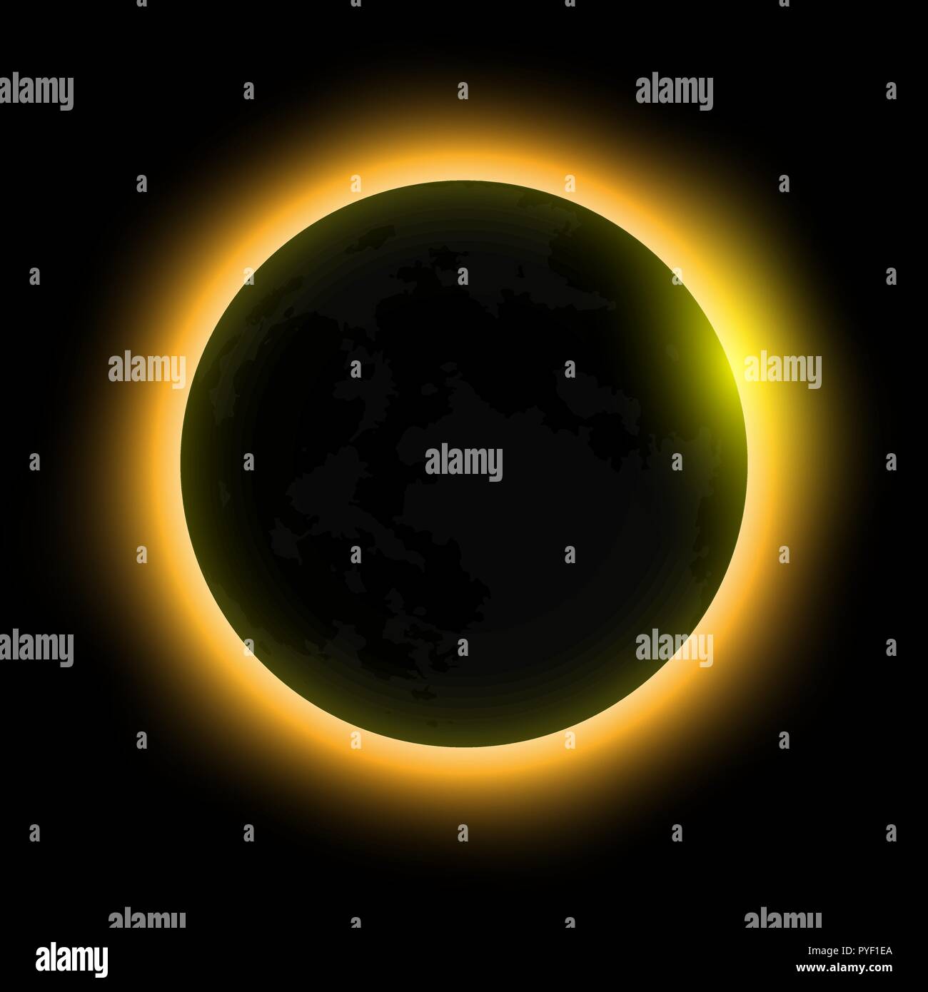 total solar eclipse, eclipse of the sun . Vector illustration Stock ...