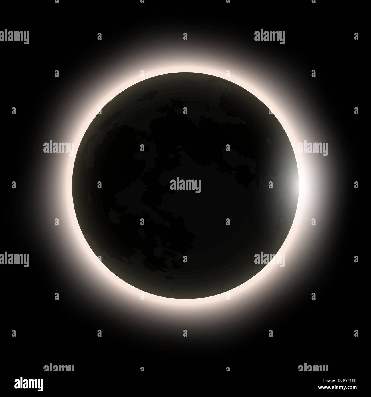 total solar eclipse, eclipse of the sun . Vector illustration Stock ...