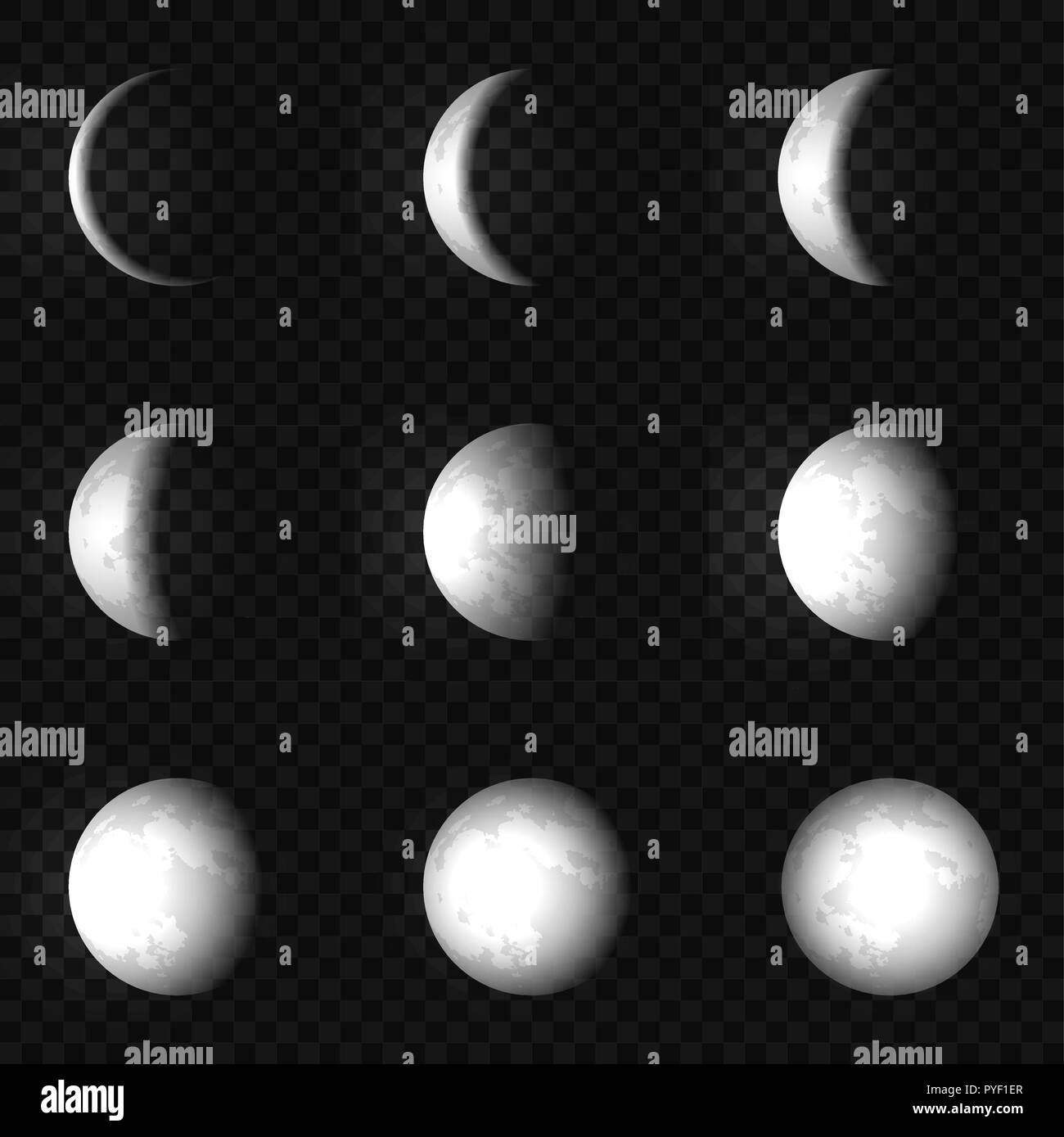 Vector moon phase set illustration Stock Vector Image & Art - Alamy