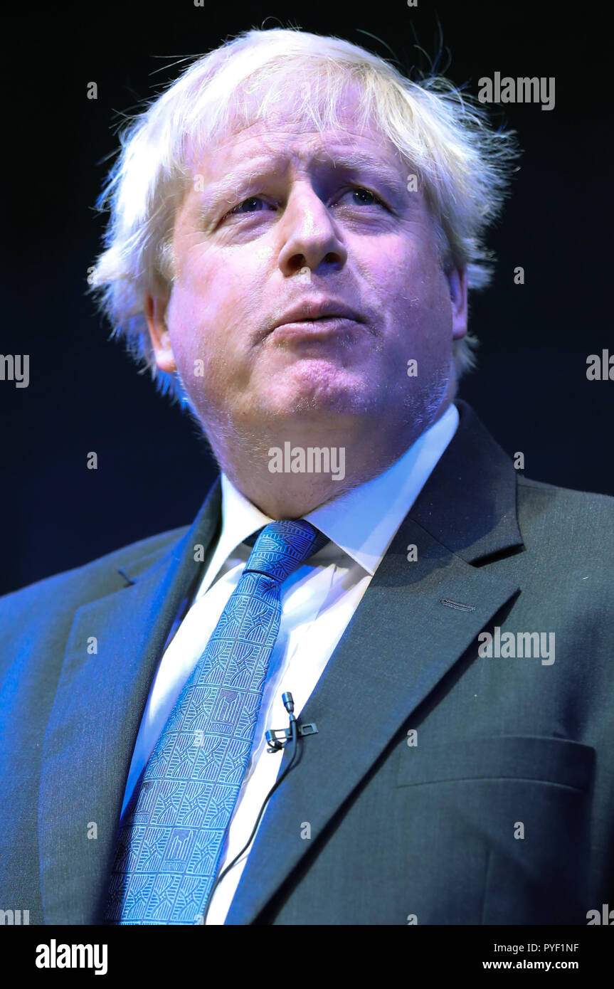 Boris Johnson Speaking at the Conservative conference, in Birmingham ...