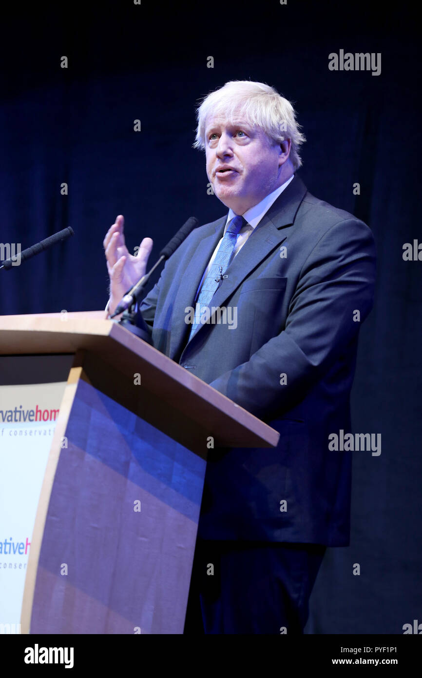 Boris Johnson Speaking at the Conservative conference, in Birmingham ...