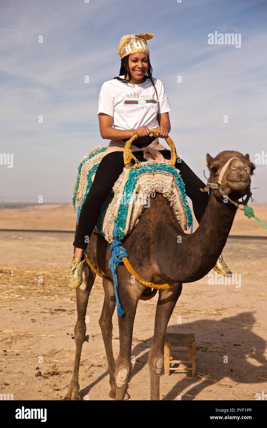 Camel riding, Morocco Stock Photo - Alamy