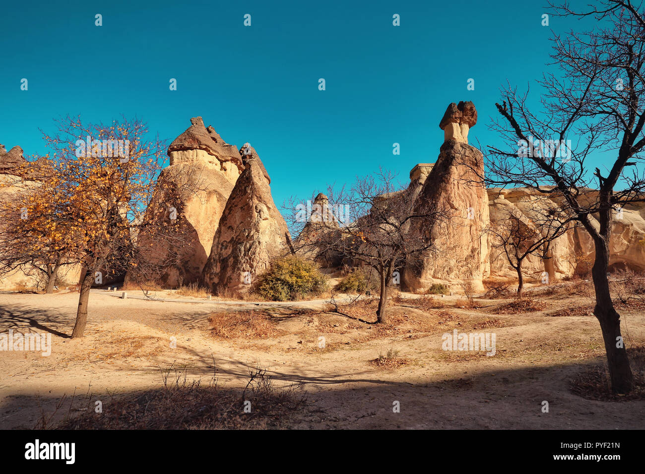 Cappadocia, Turkey. Fairy Chimney. Multihead stone mushrooms in the ...