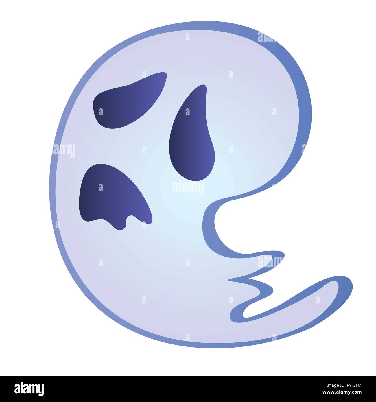 Little cartoon a Ghost isolated on a white background. Vector cartoon ...