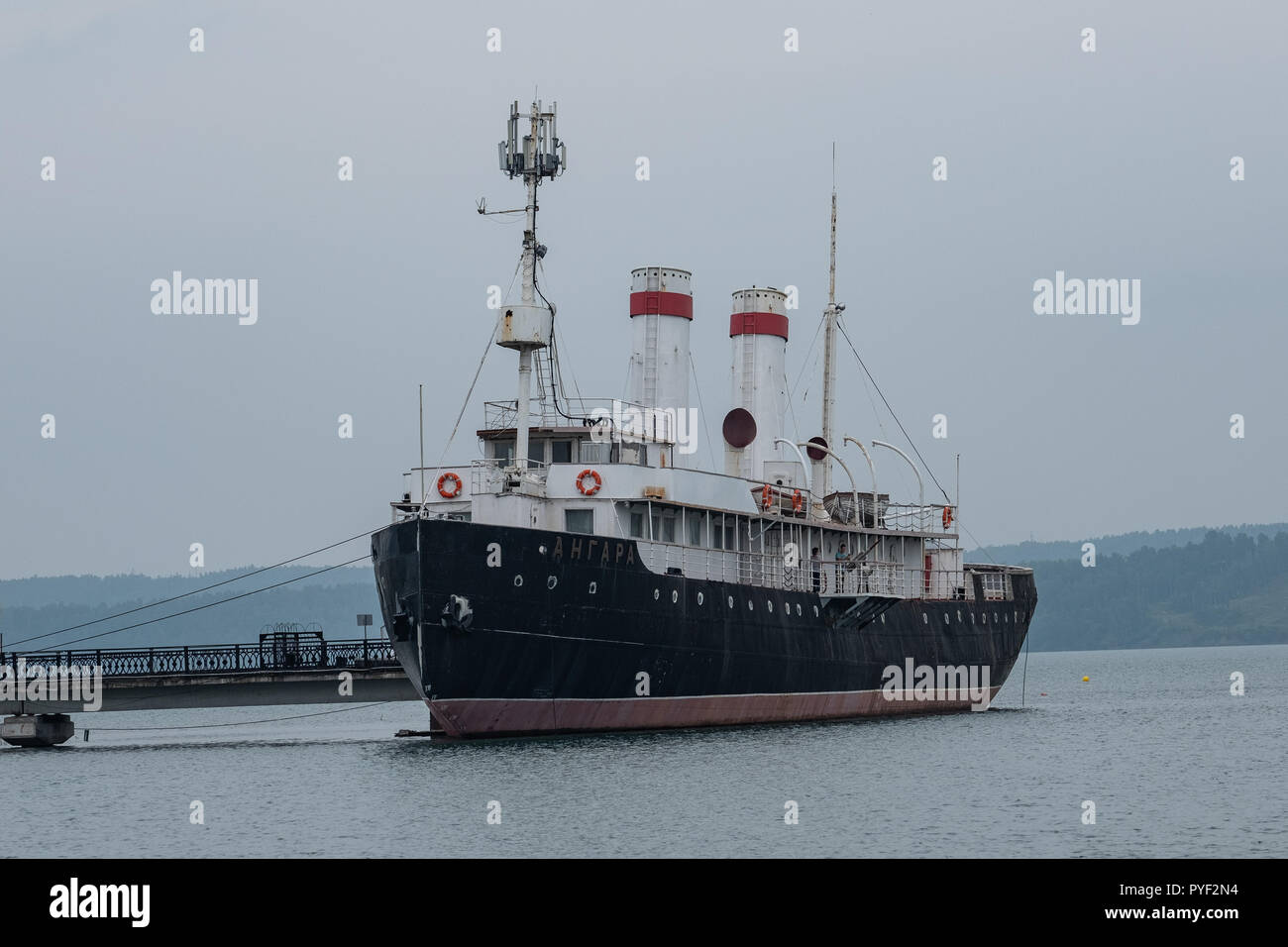 Irkutsk, Russia - August 14, 2018: The old Museum-icebreaker Angara at ...