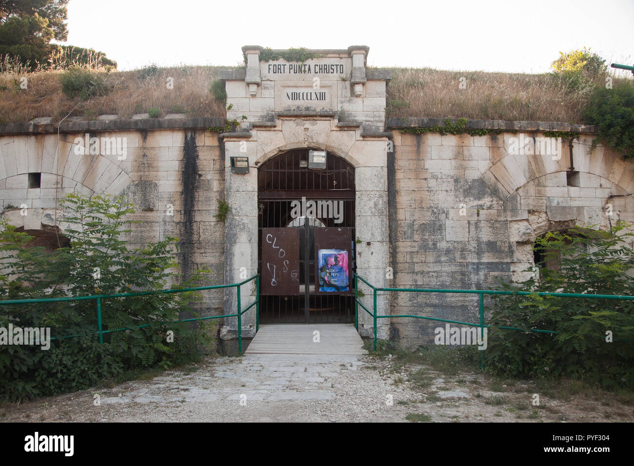 Abandoned fortress Punta Christo near Stinjan near Pula Pola in Istria ...