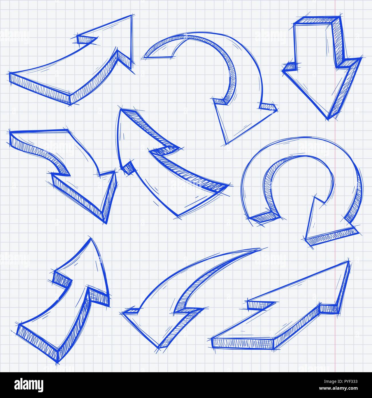 Hand drawn arrow set Stock Vector Images - Alamy