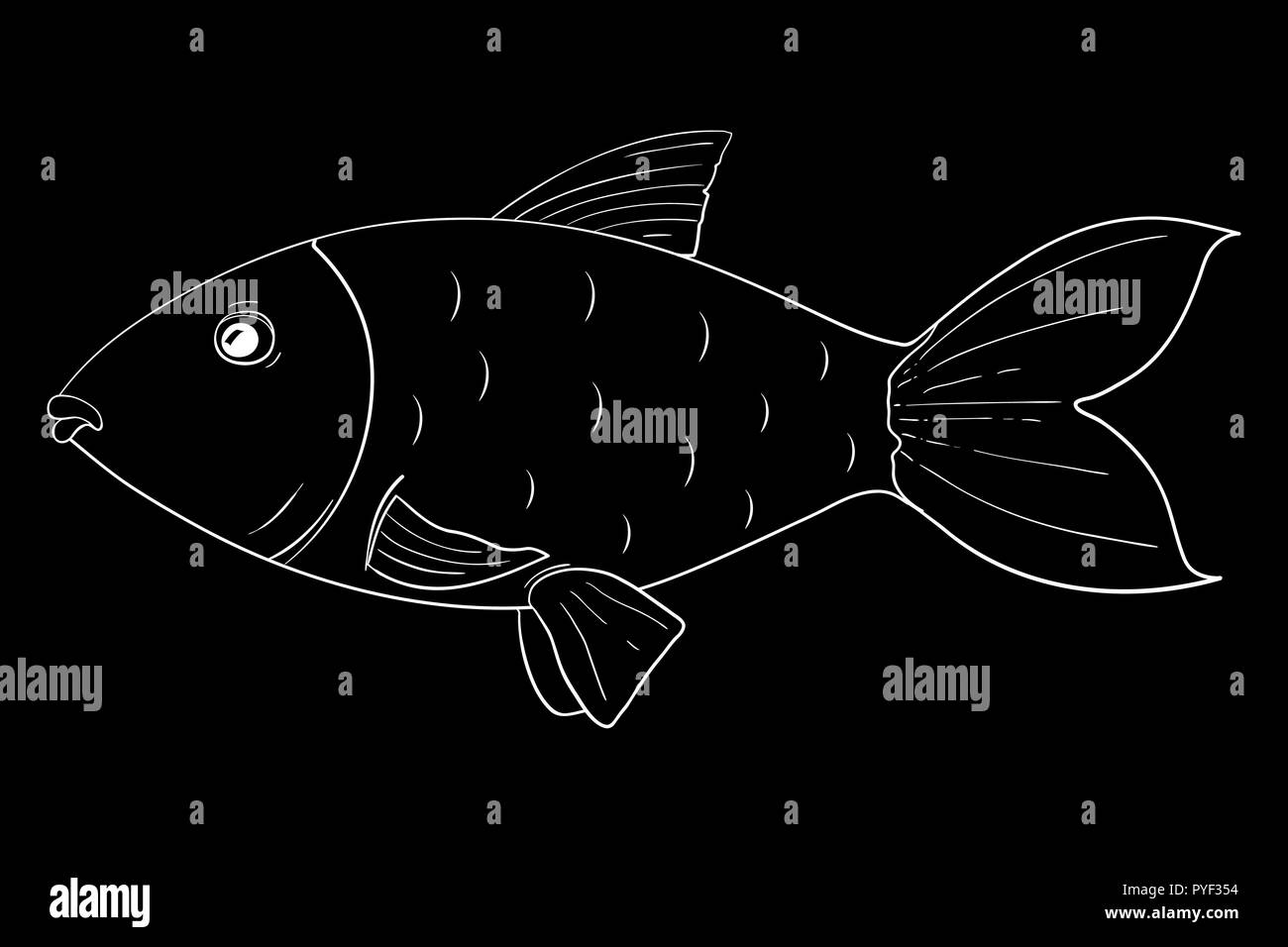 Fish cartoon Black and White Stock Photos & Images - Alamy