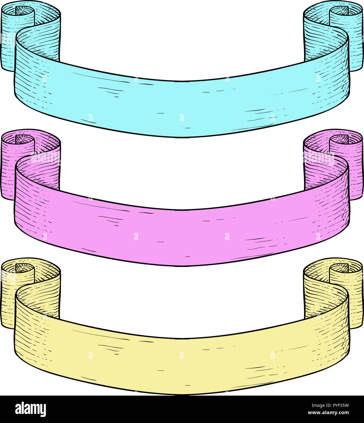 Ribbon banner. Hand drawn sketch Stock Vector Image & Art - Alamy