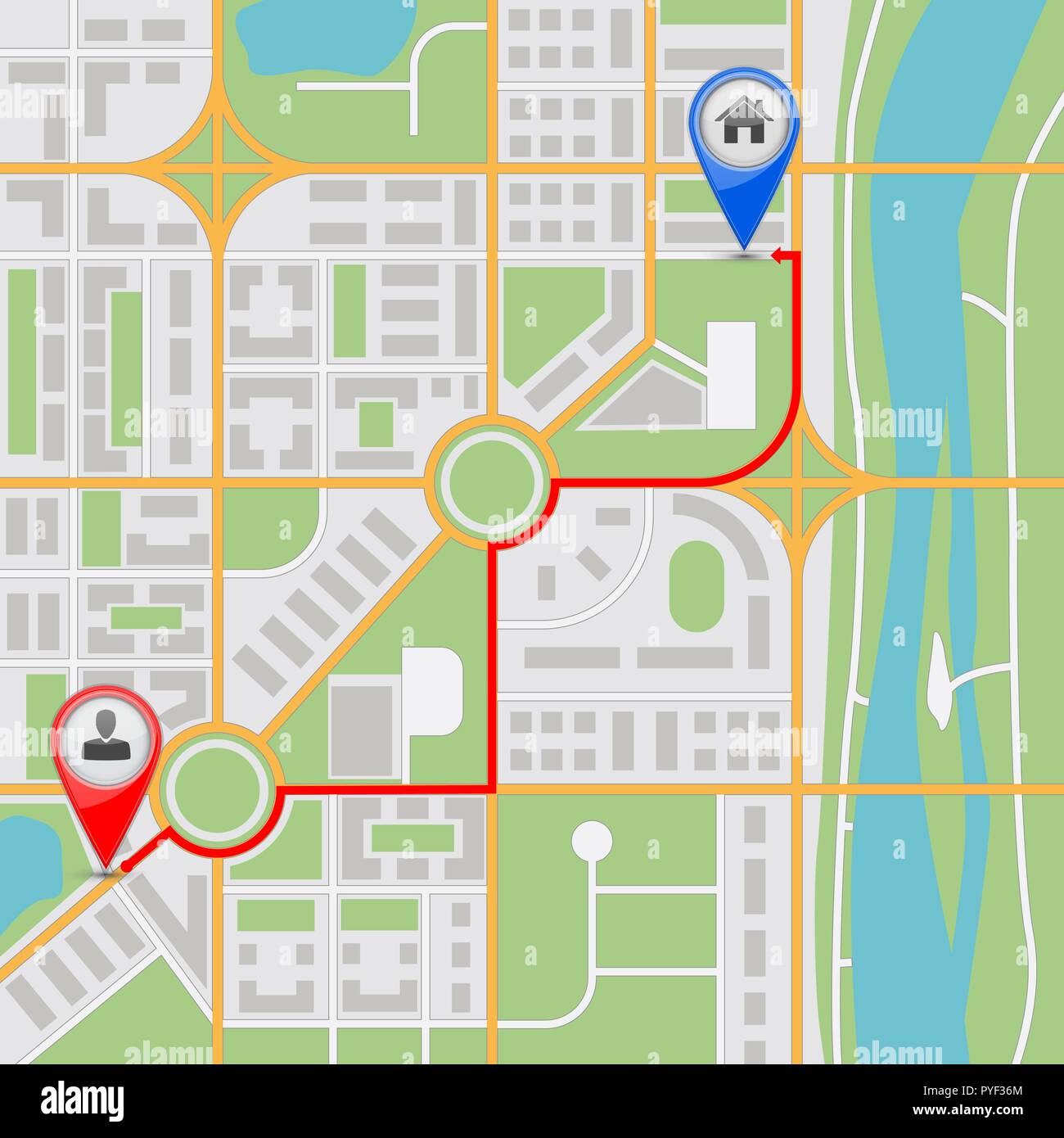 3d route map city Stock Vector Images - Alamy