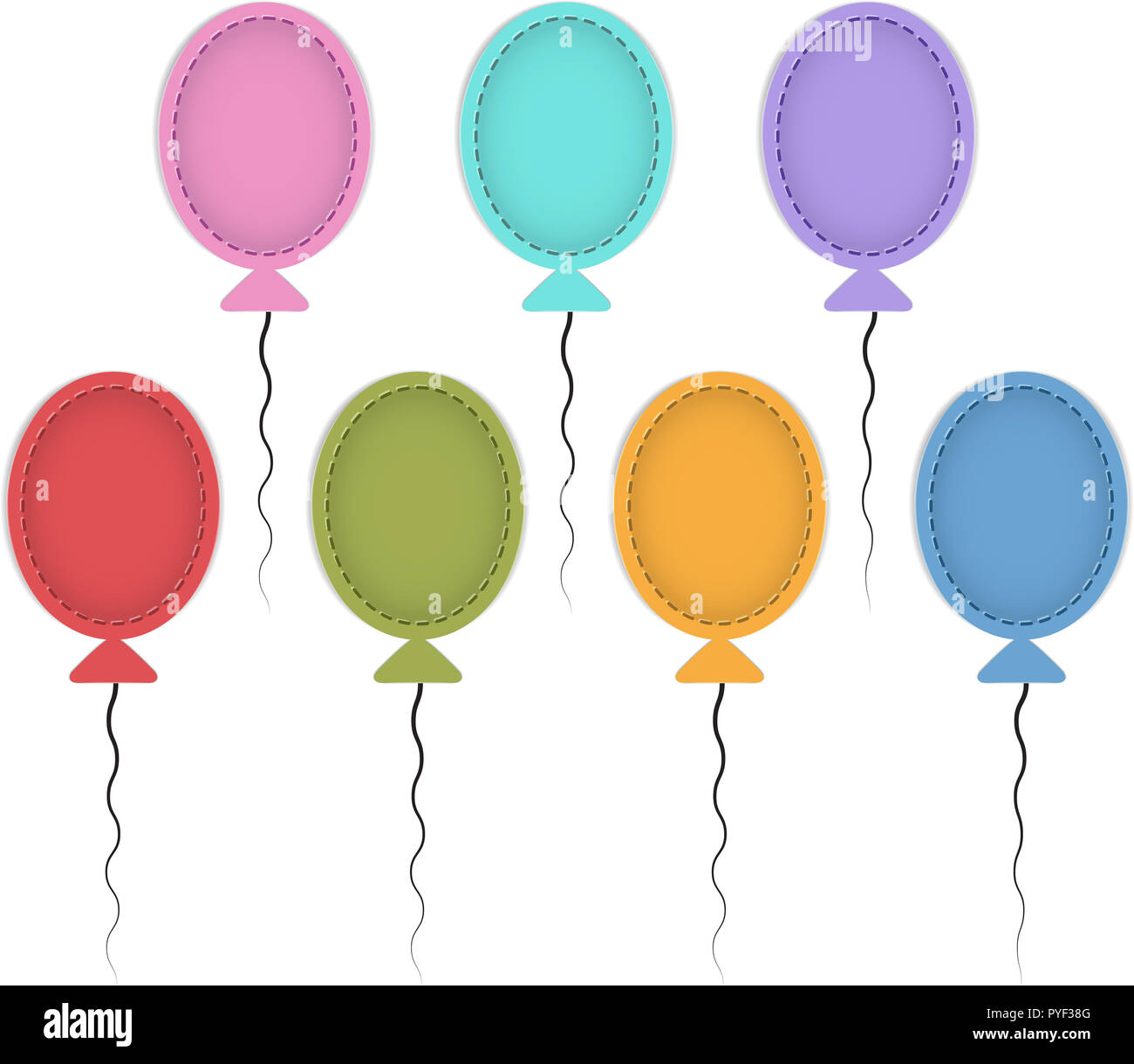 Colorful balloon labels made of leather. Blank tags. Vector ...