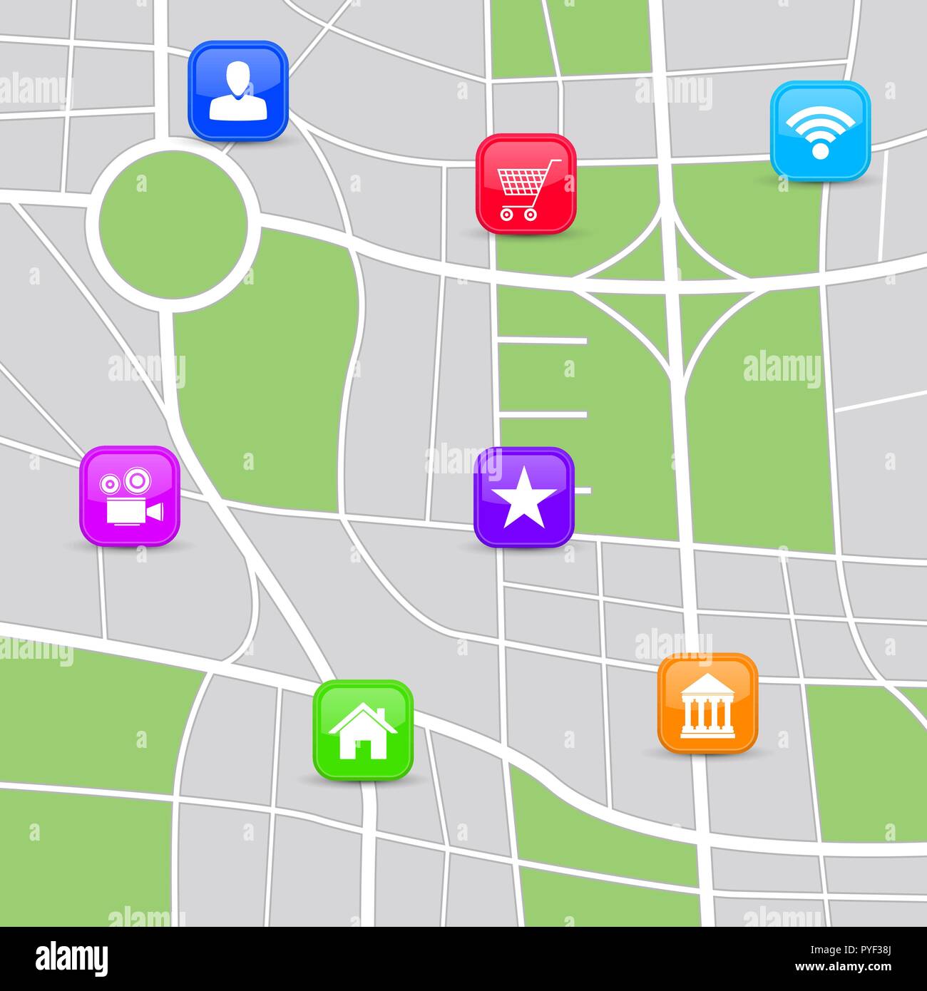 Map location markers hi-res stock photography and images - Alamy