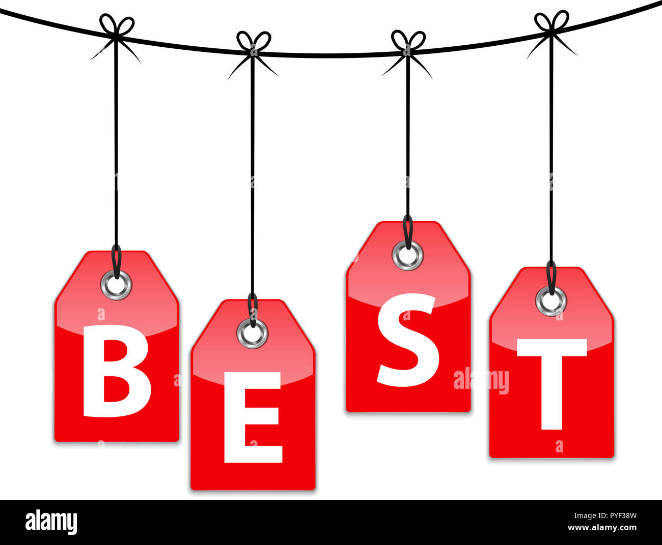 Red glossy icons with the word best. Vector illustration Stock Photo ...