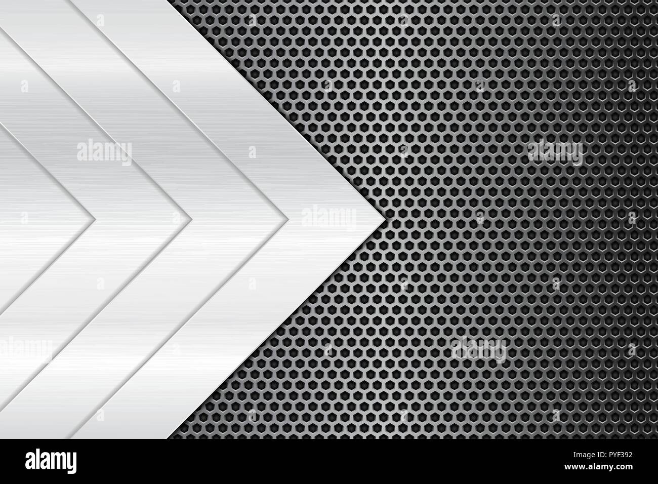 Metal perforated background with steel triangle elements Stock Vector ...