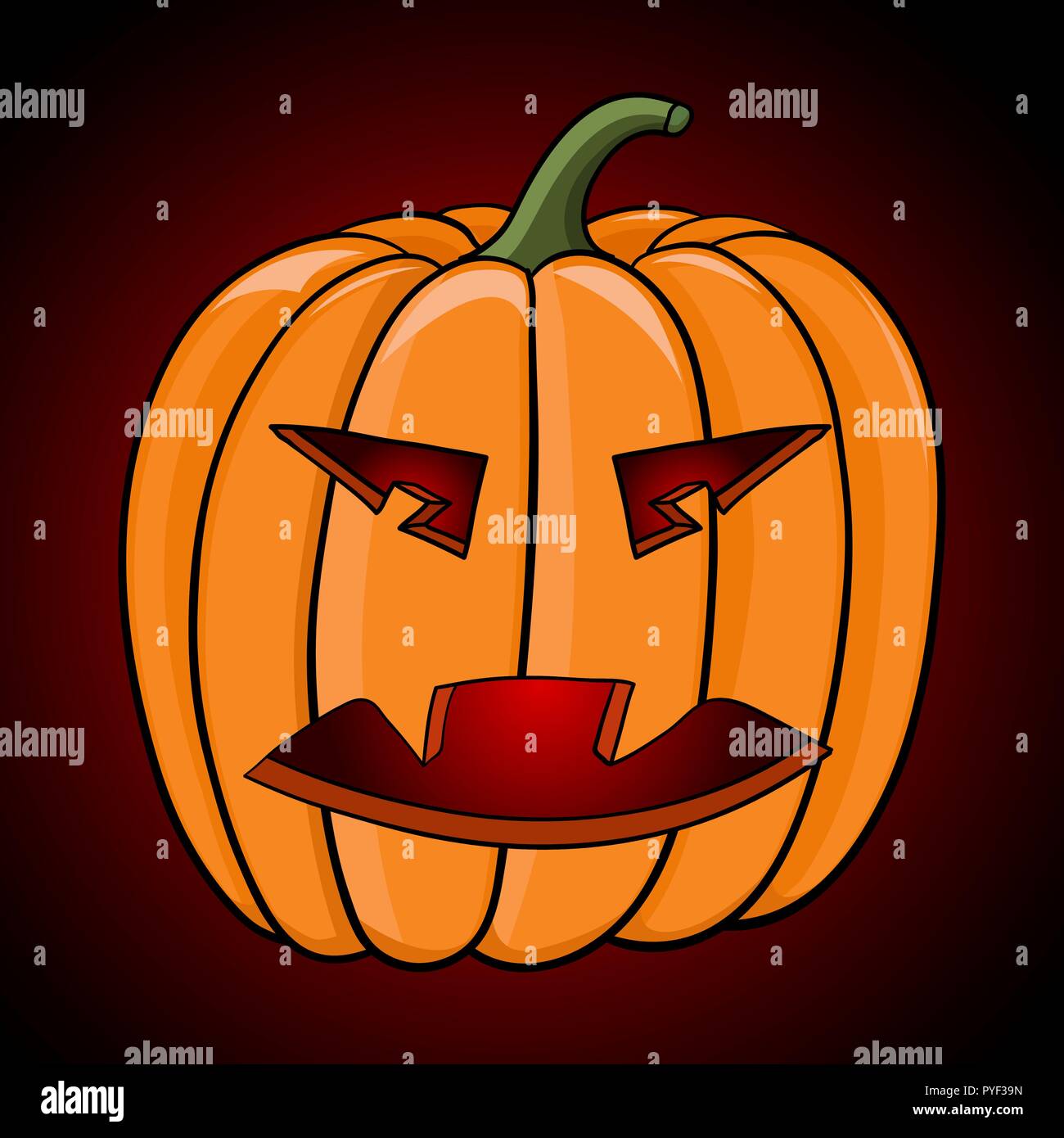 Scary carved pumpkin on Stock Vector Images - Alamy