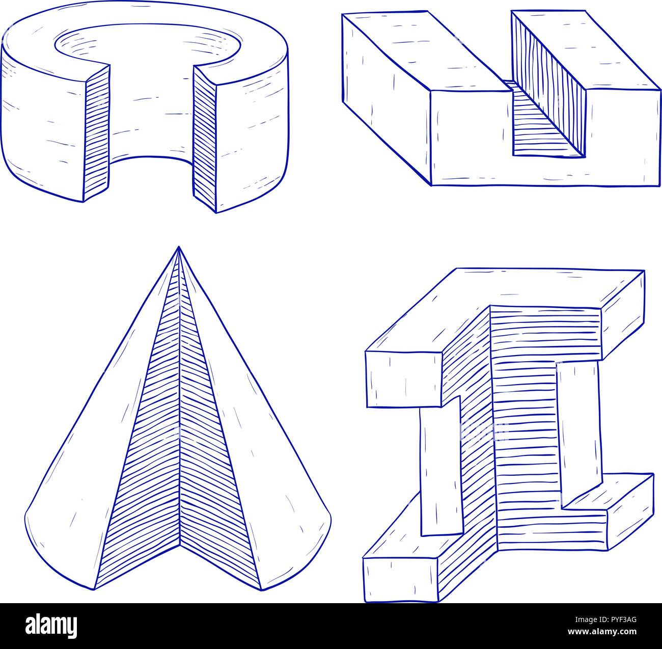 Geometric shapes. Hand drawn sketch Stock Vector Image & Art - Alamy