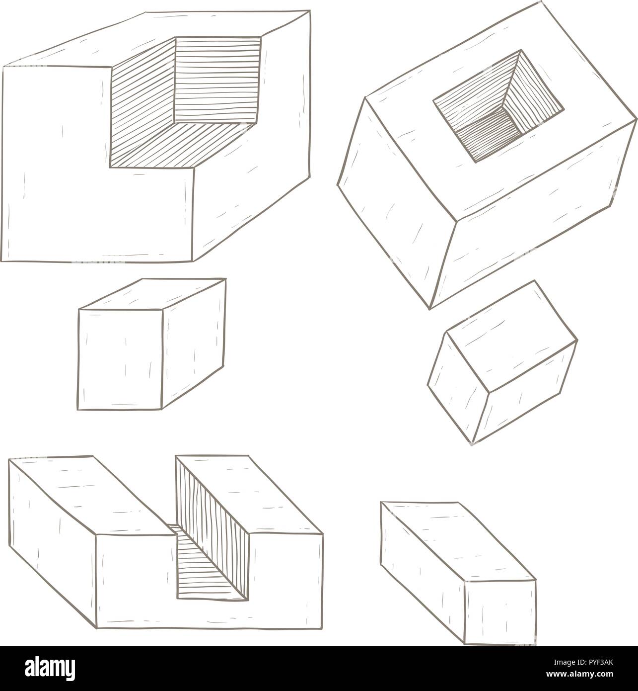 Geometric figures. Cube shapes. Hand drawn sketch Stock Vector Image ... Geometric figures. Cube shapes. Hand drawn sketch Stock Vector Image ...