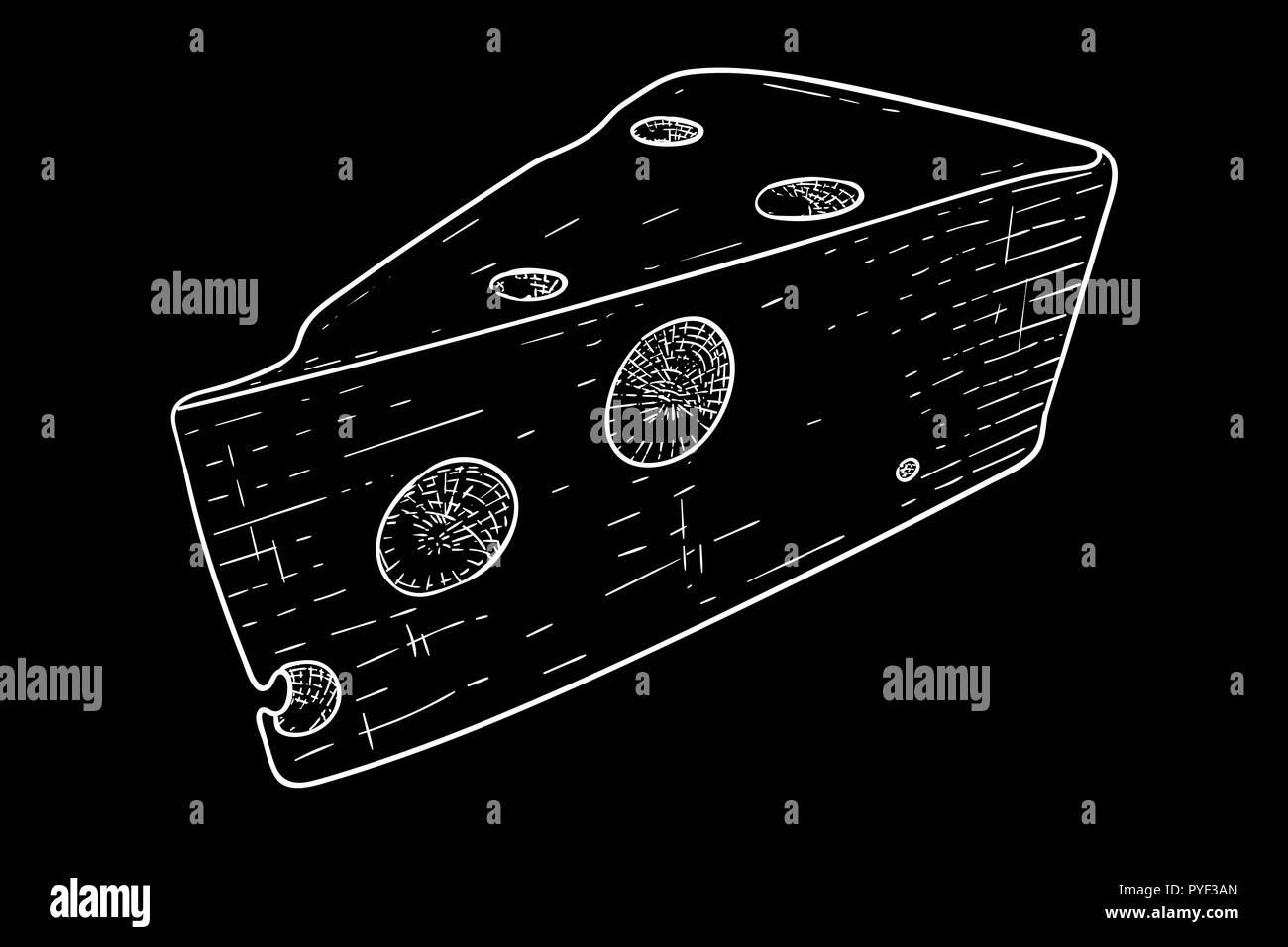 Cheese illustration black and white hi-res stock photography and images ...