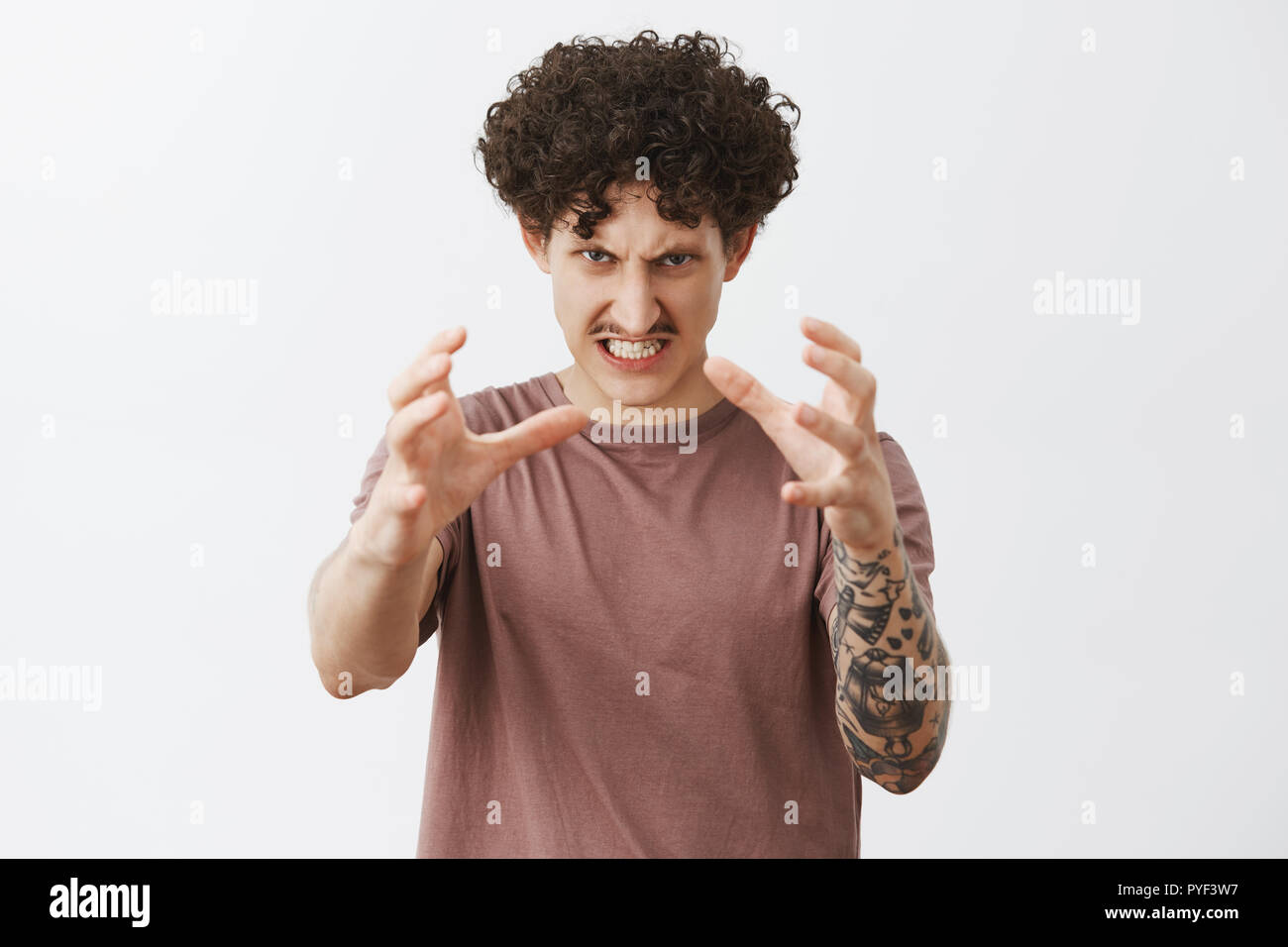 He gonna murder us. Dangerous pissed and angry fed up young male with ...