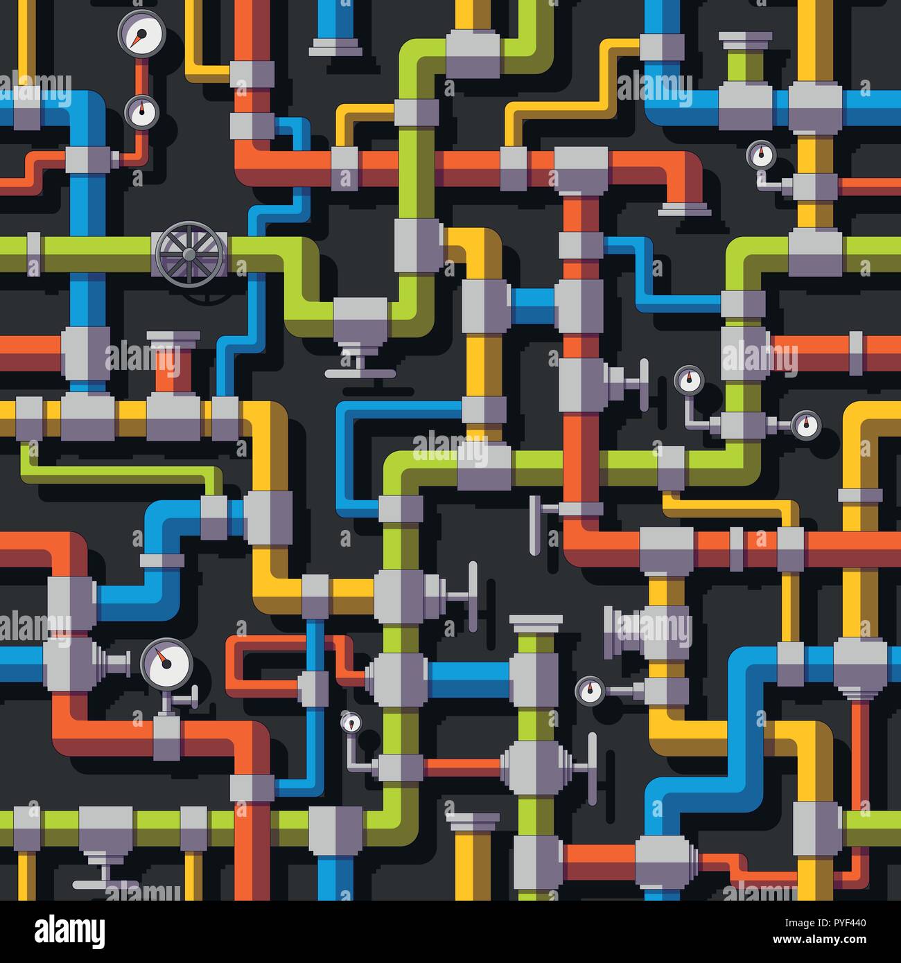 Seamless background from pipes, colorful vector illustration Stock ...