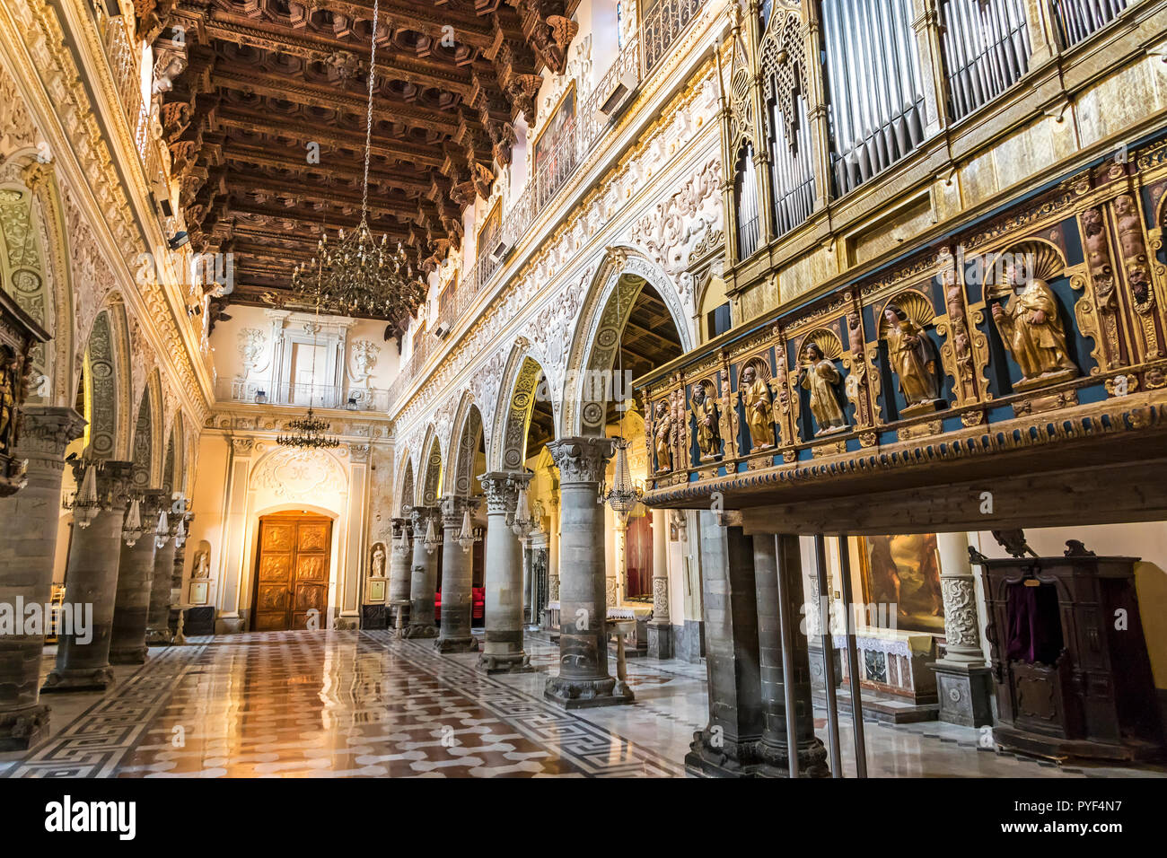 ENNA, ITALY - MAY 9, 2018: Interior of the Enna Cathedral (Duomo di ...