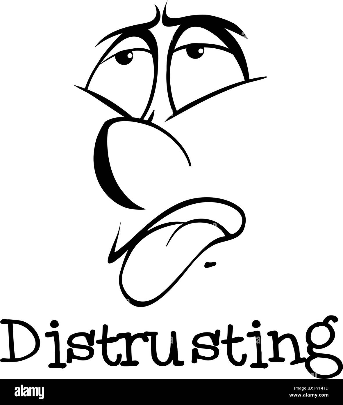 Expression wordcard for distrusting illustration Stock Vector Image ...