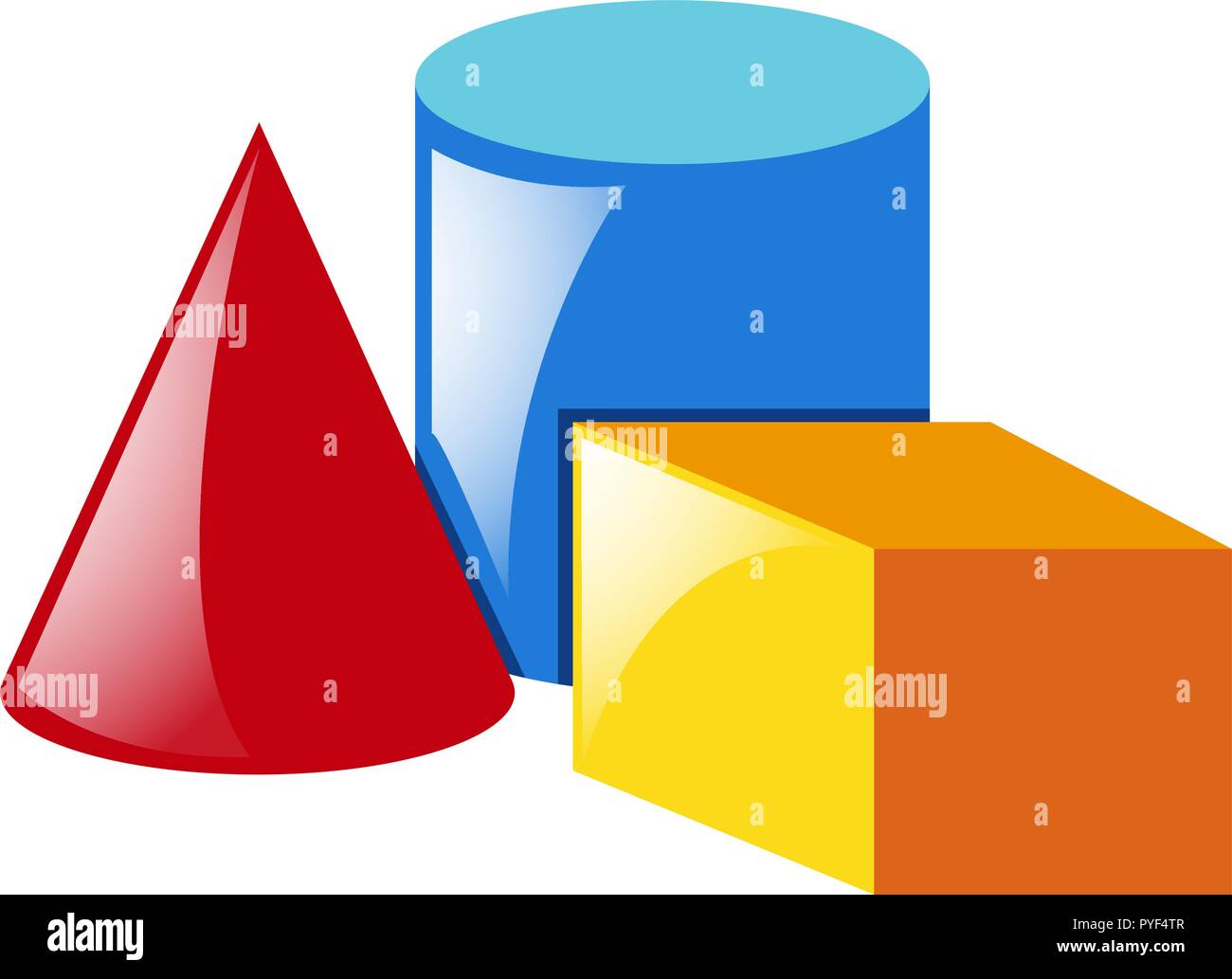 Three shapes on white background illustration Stock Vector Image & Art ...