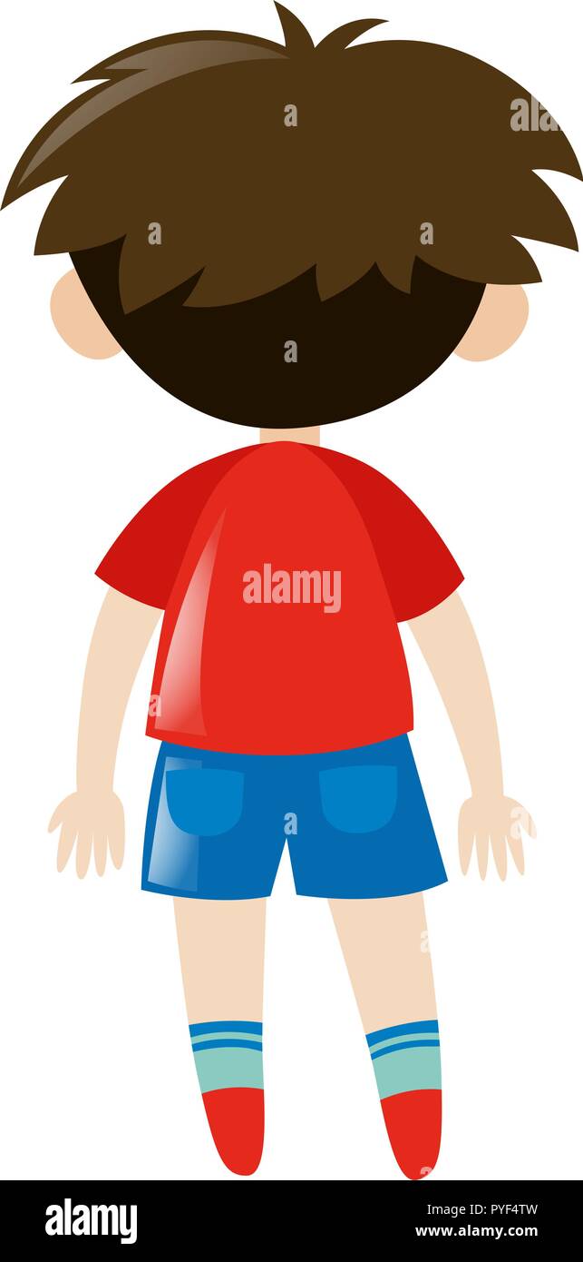 Back of boy in red shirt illustration Stock Vector Image & Art - Alamy