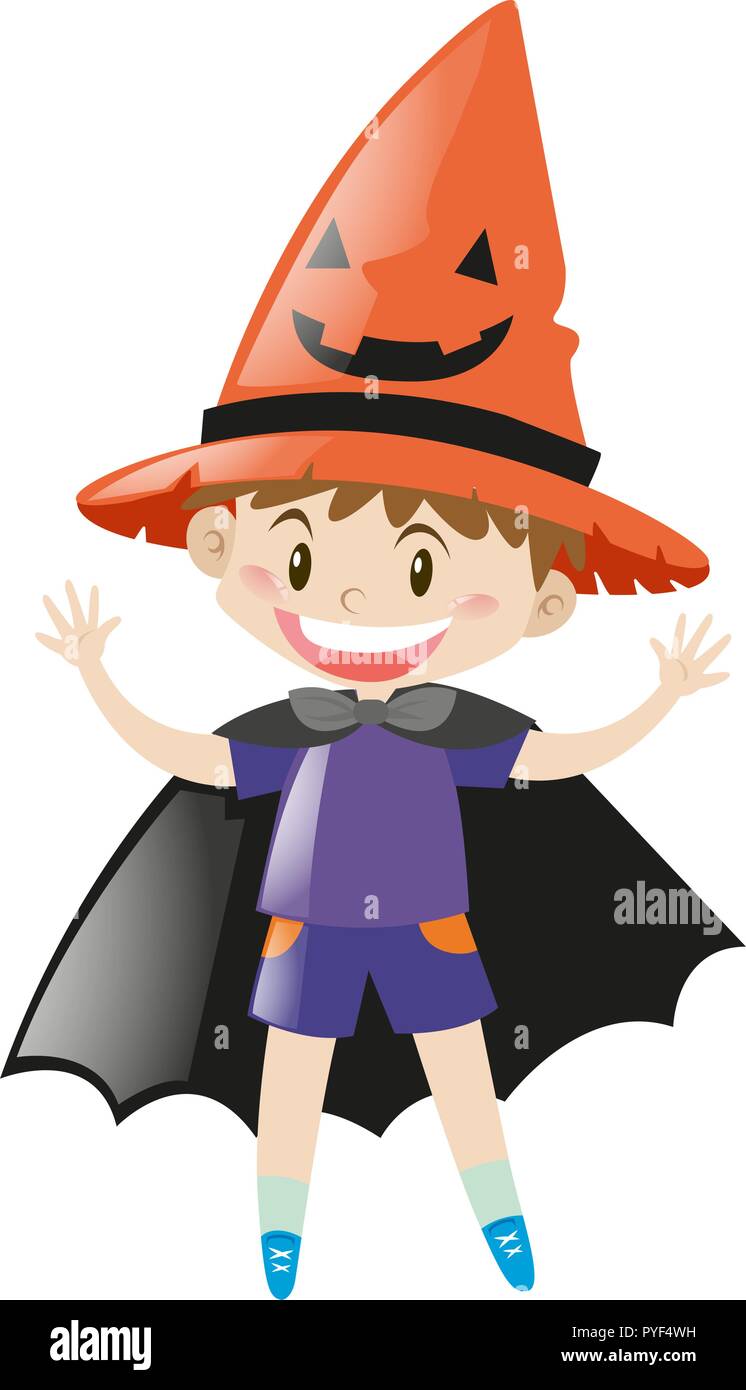 Boy dressed up in halloween costume illustration Stock Vector Image ...